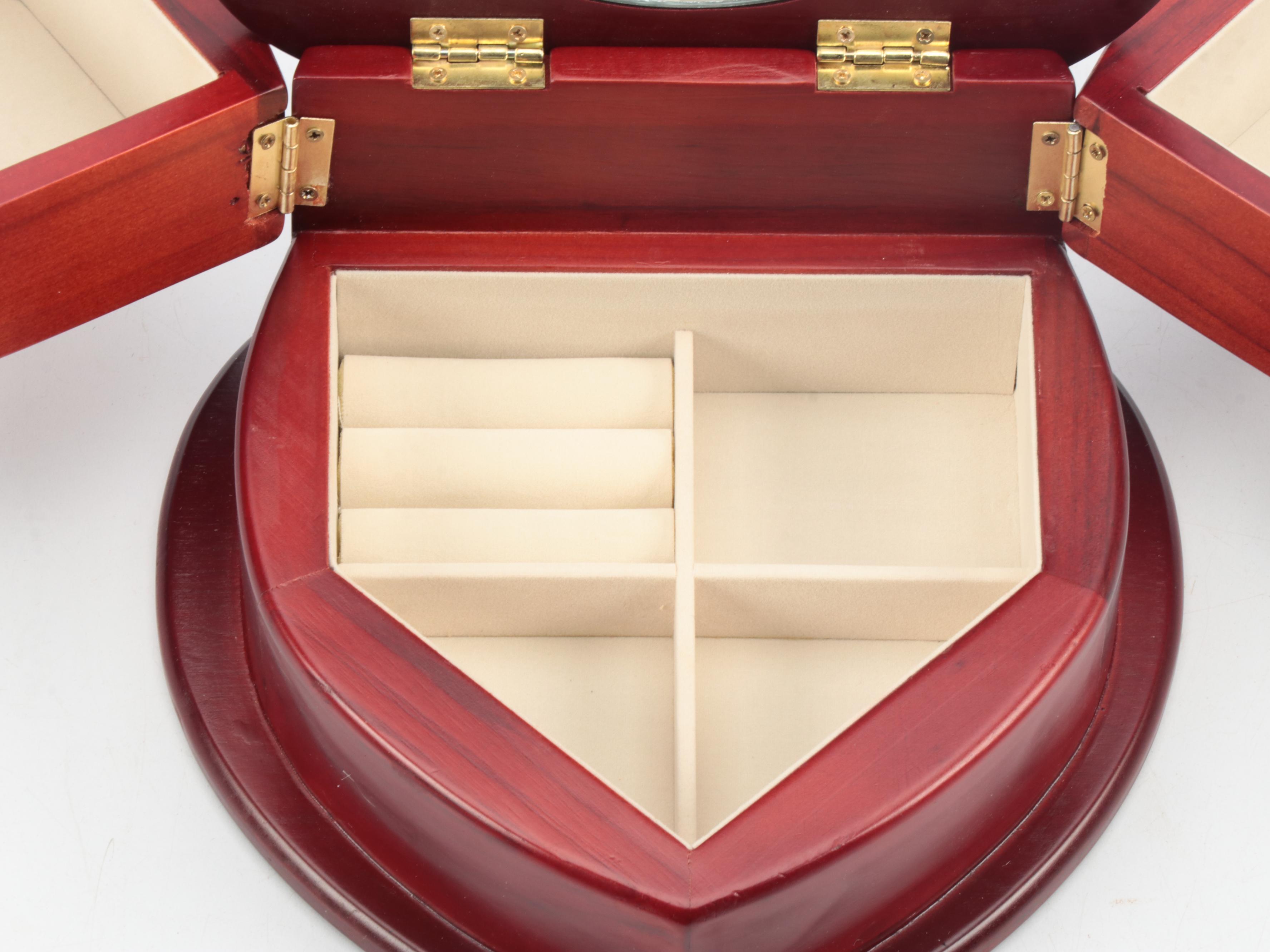 Jere and Mele & Co. Wood Jewelry Boxes in Cherry Finish | EBTH