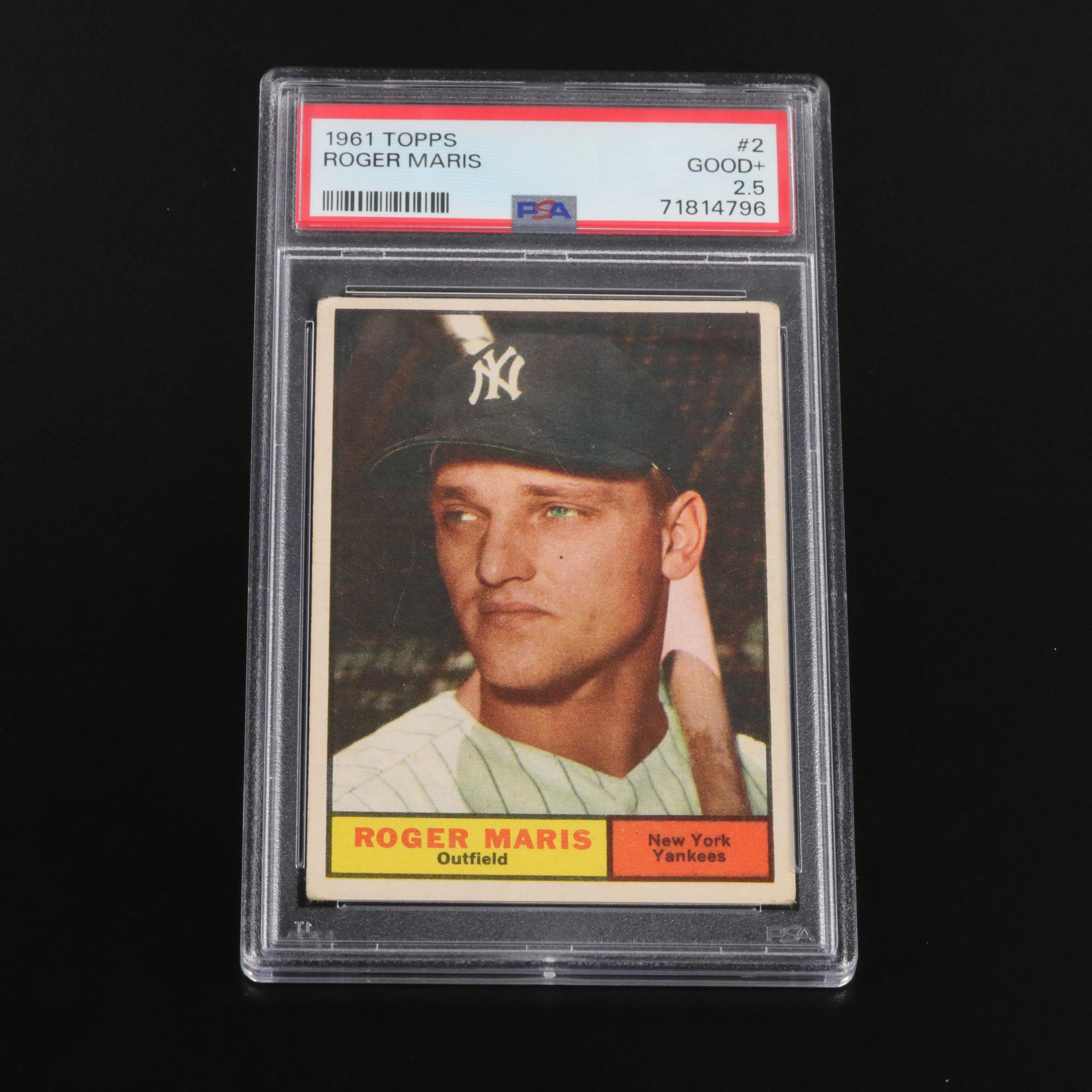1961 Topps Roger Maris New York Yankees #2 Graded PSA 2.5 Baseball Card ...
