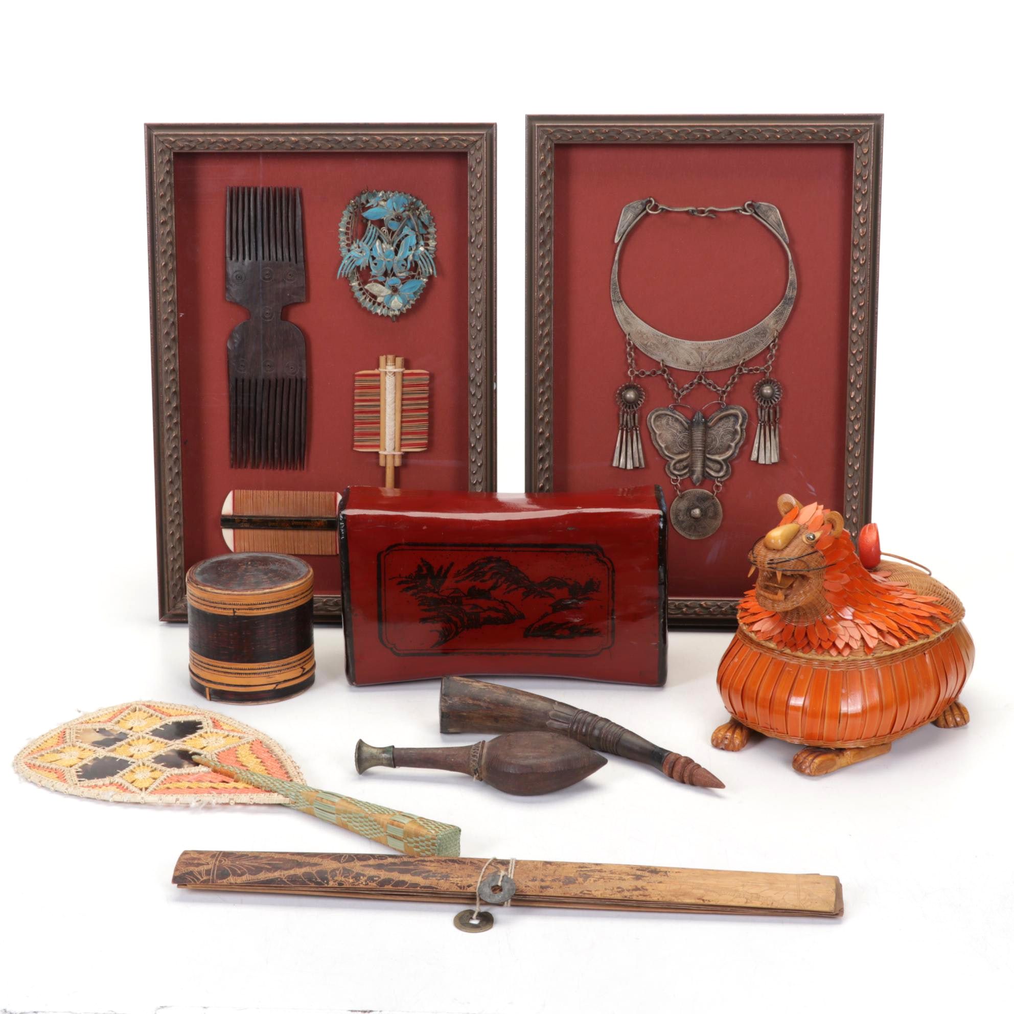 Chinese Kingfisher Hair Ornament, Hmong Necklace and Other Southeast ...