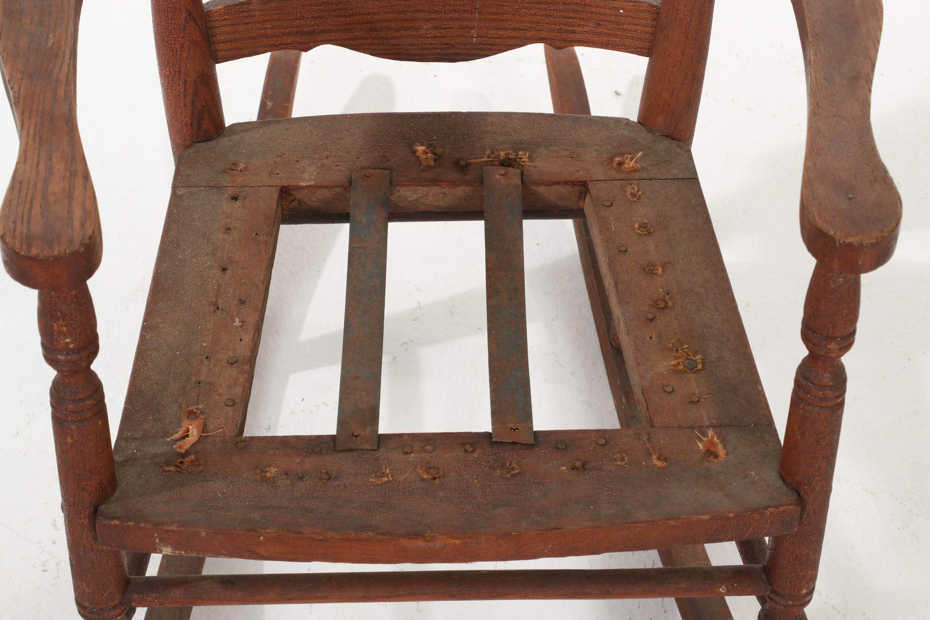 Colonial Revival Hardwood Rocking Armchair with Oak Pressback Child's ...