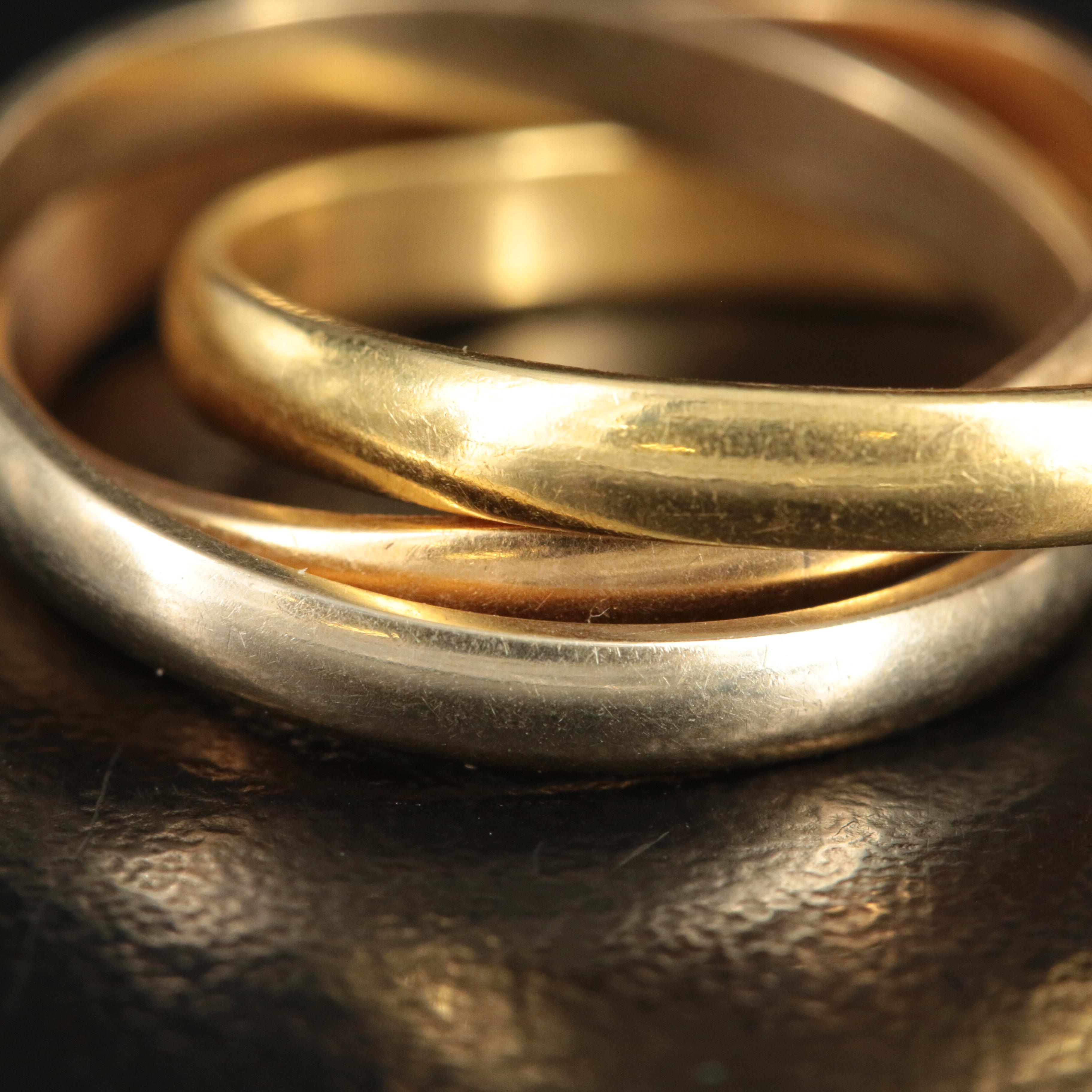 Vintage Cartier "Trinity" 18K Tri-Color Ring | EBTH