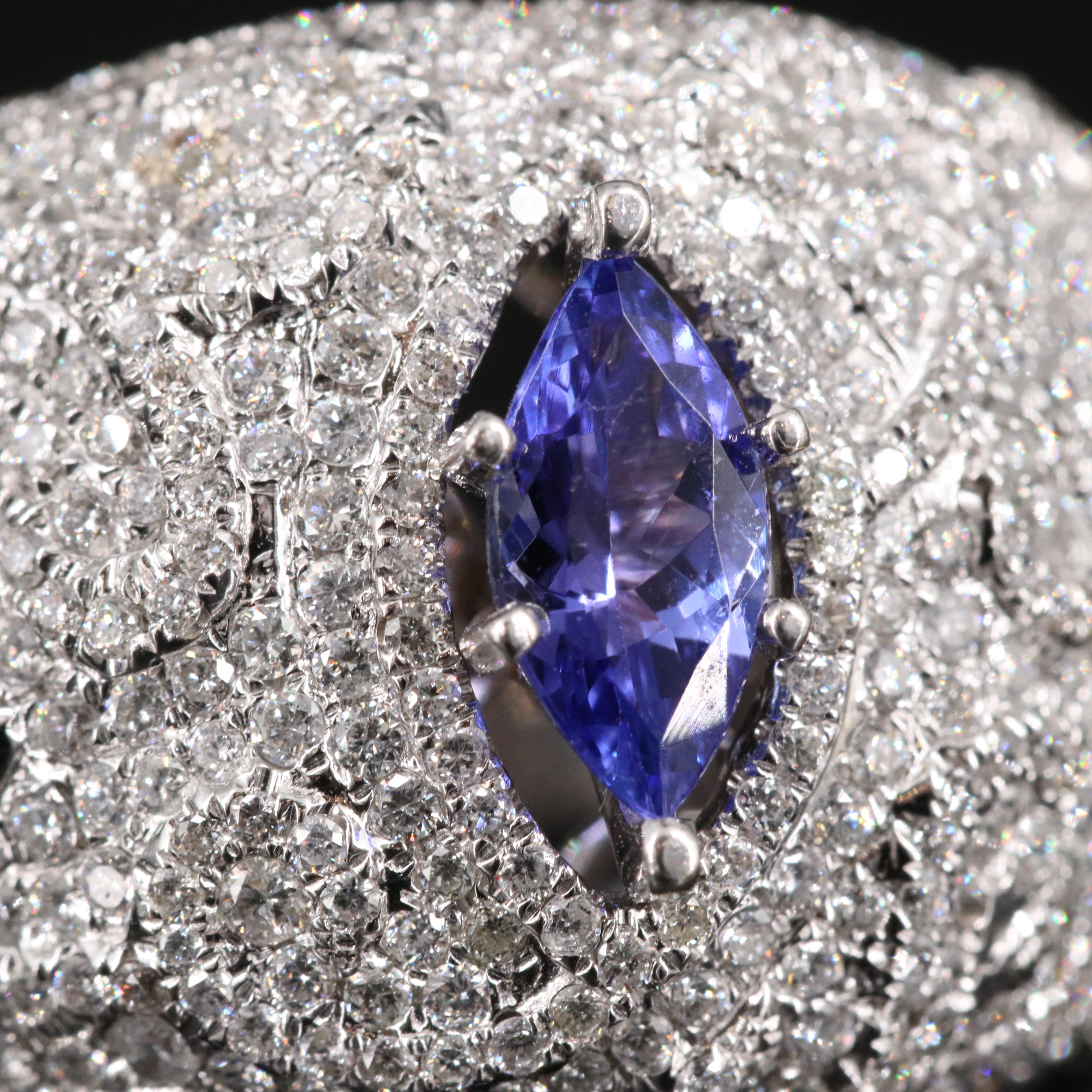 Michael Christoff 18K 3.09 CTW Diamond and Tanzanite Bombé Ring | EBTH