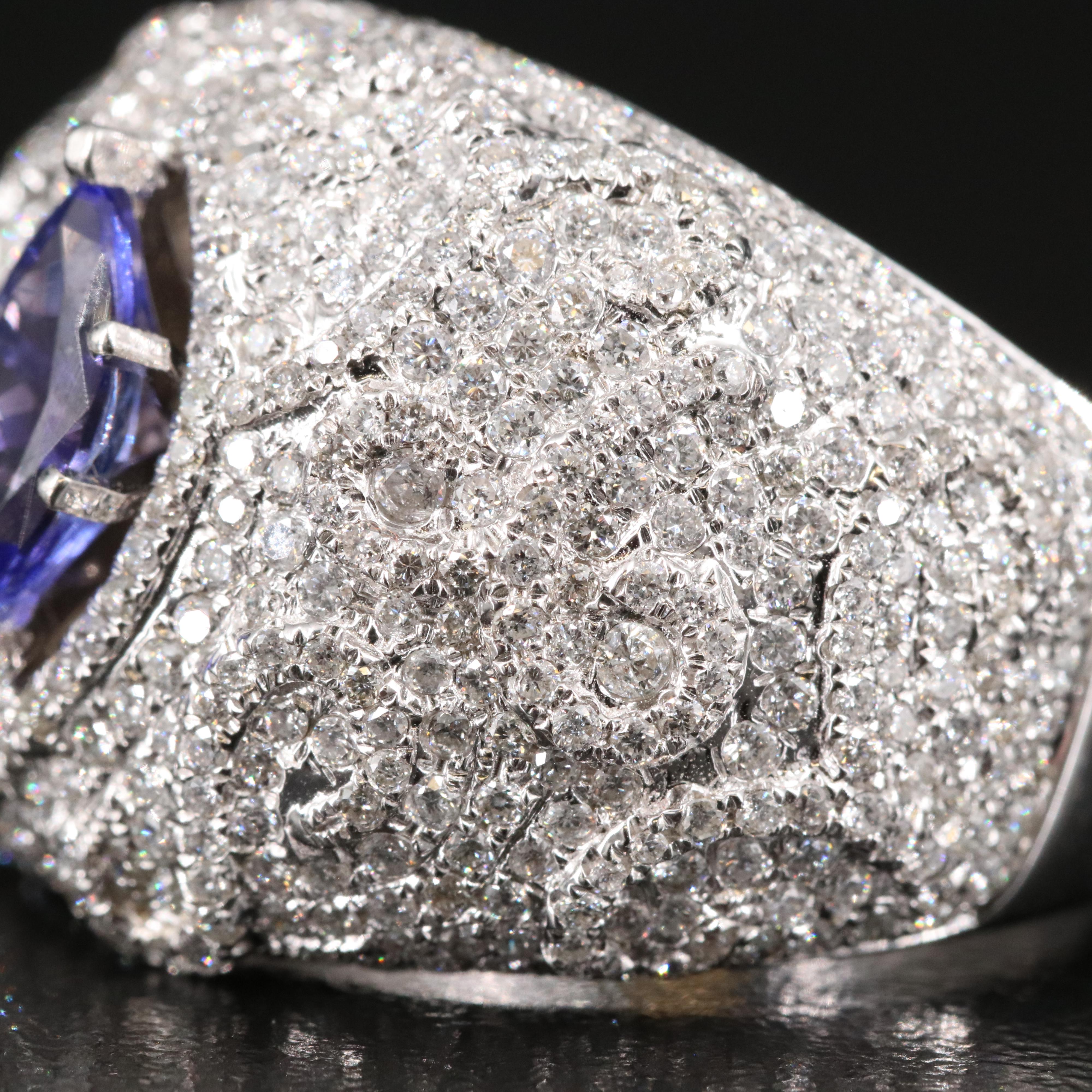 Michael Christoff 18K 3.09 CTW Diamond and Tanzanite Bombé Ring | EBTH
