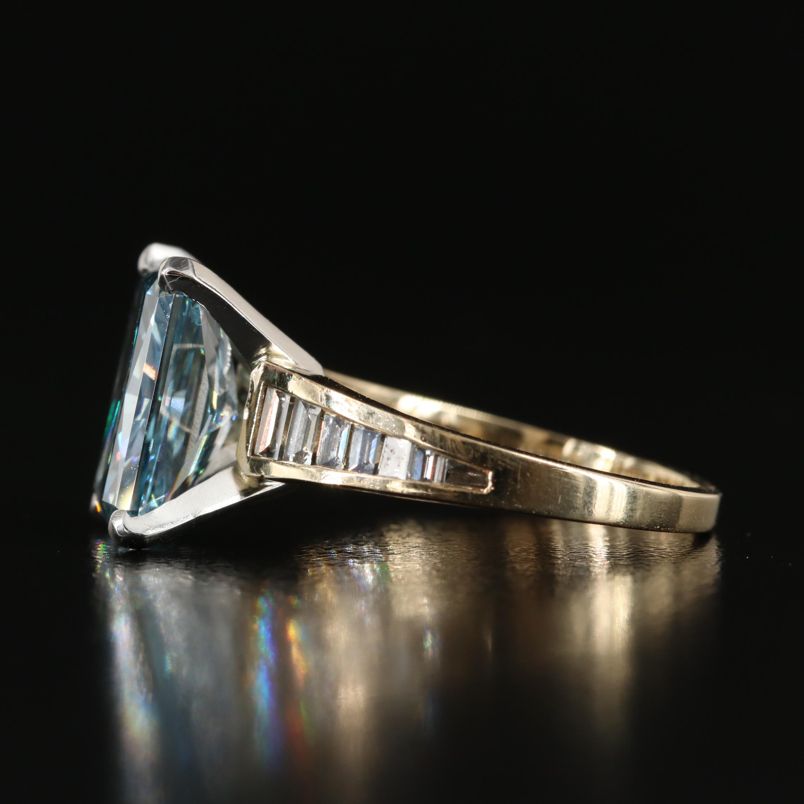 14K 4.42 CTW Diamond Ring with Fancy Dark Blue Center Stone | EBTH