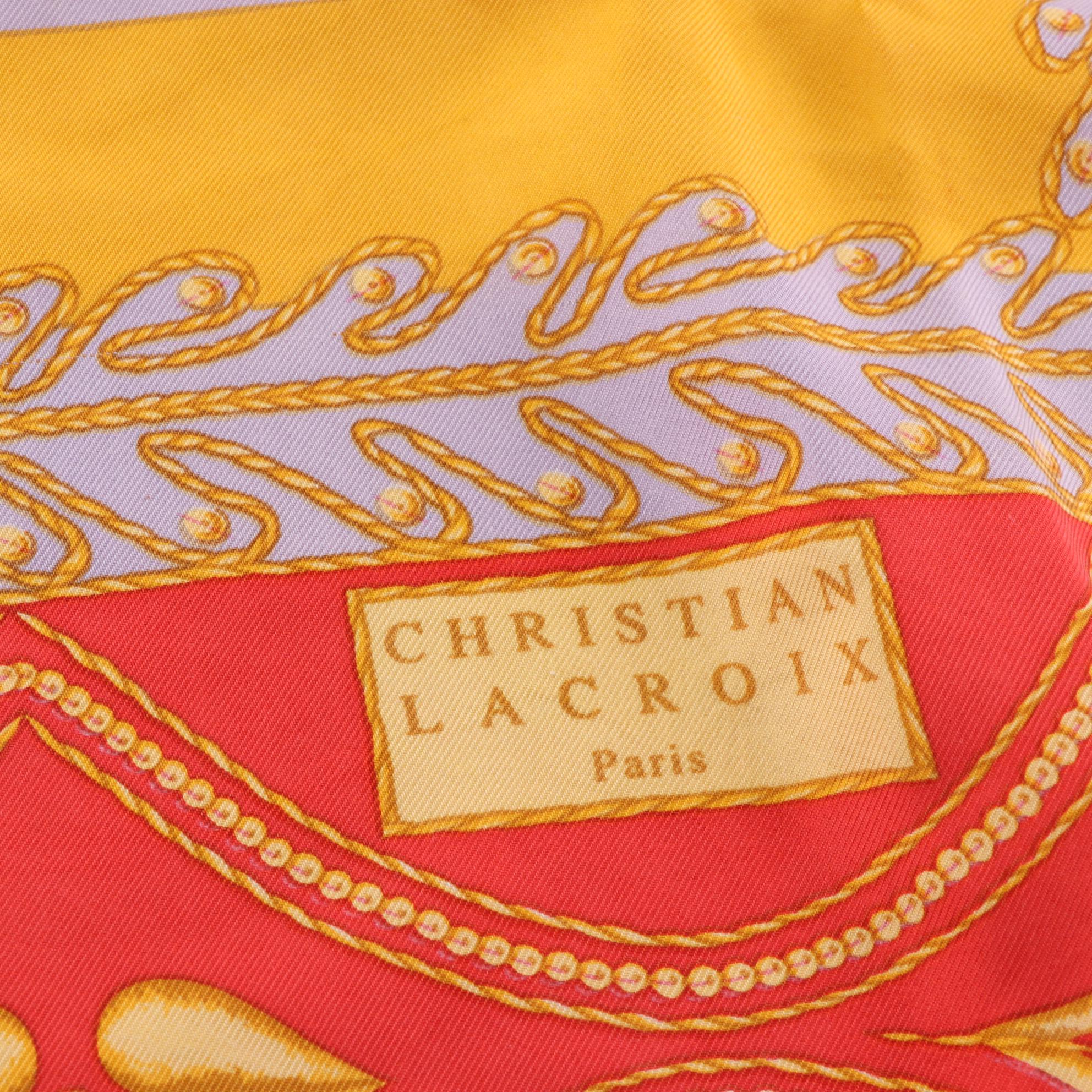 Christian Lacroix Silk Print Scarf with Other Silk and Polyester Print ...