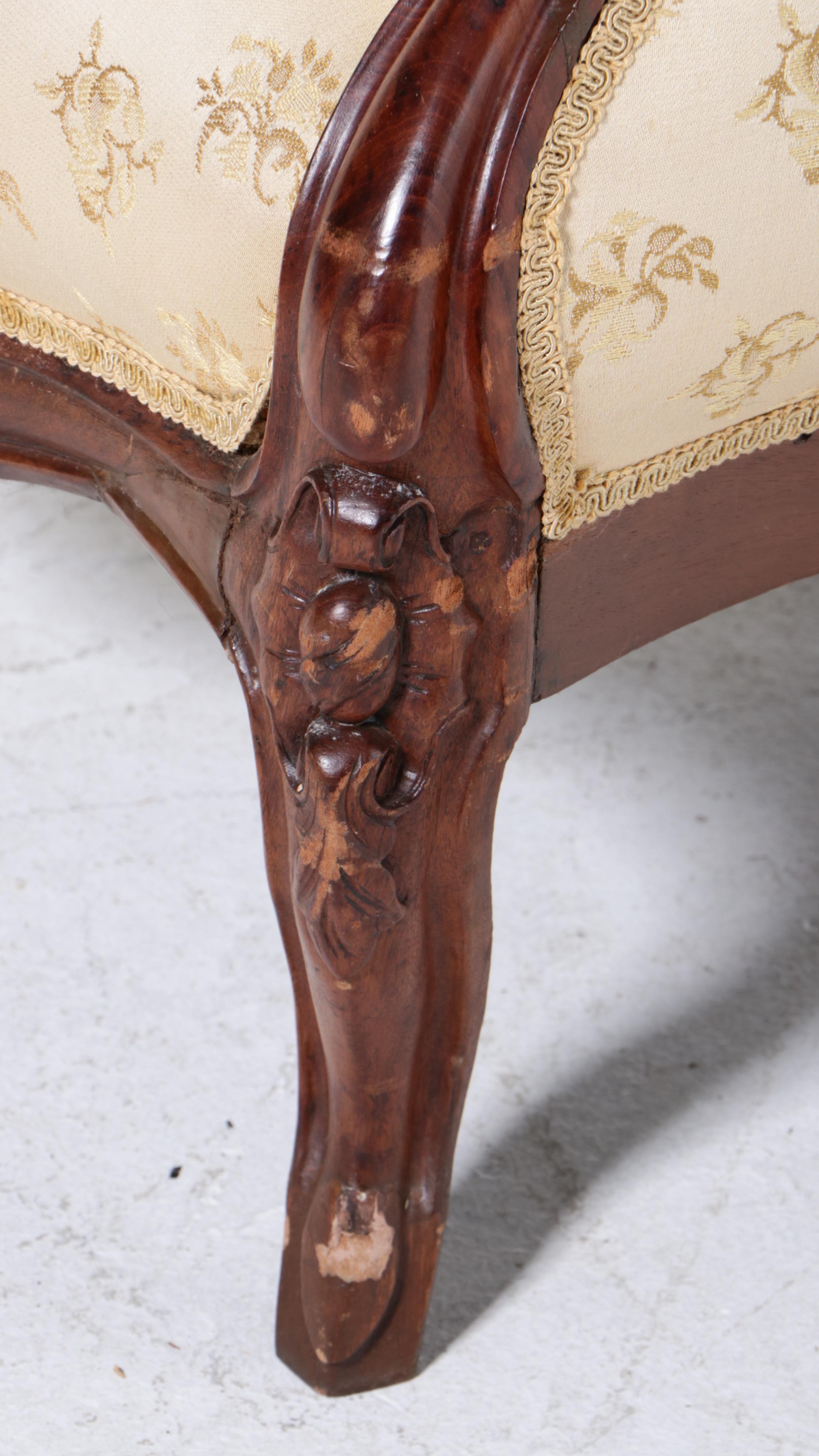 American Rococo Revival Carved Walnut and Buttoned-Down Armchair, circa ...