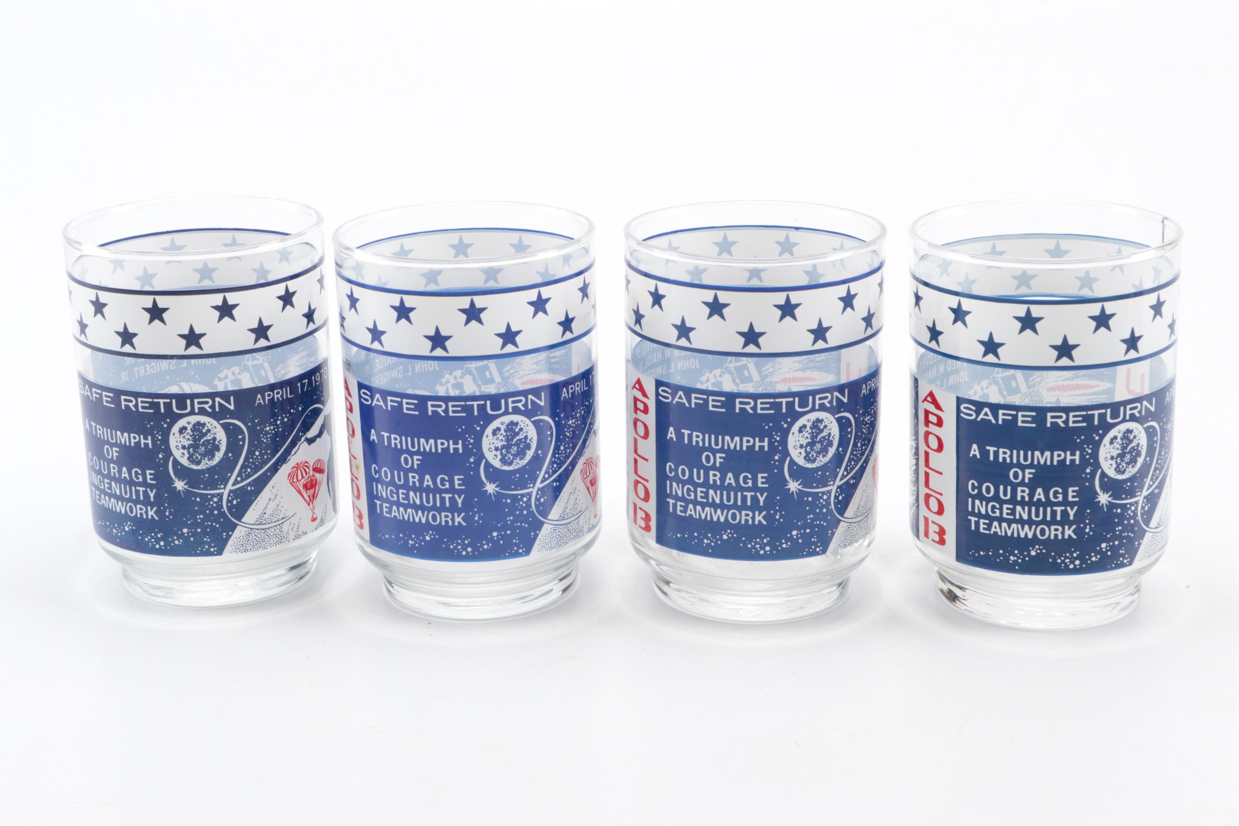 Libbey Commemorative Apollo 11 and Apollo 12 Landing Glasses | EBTH