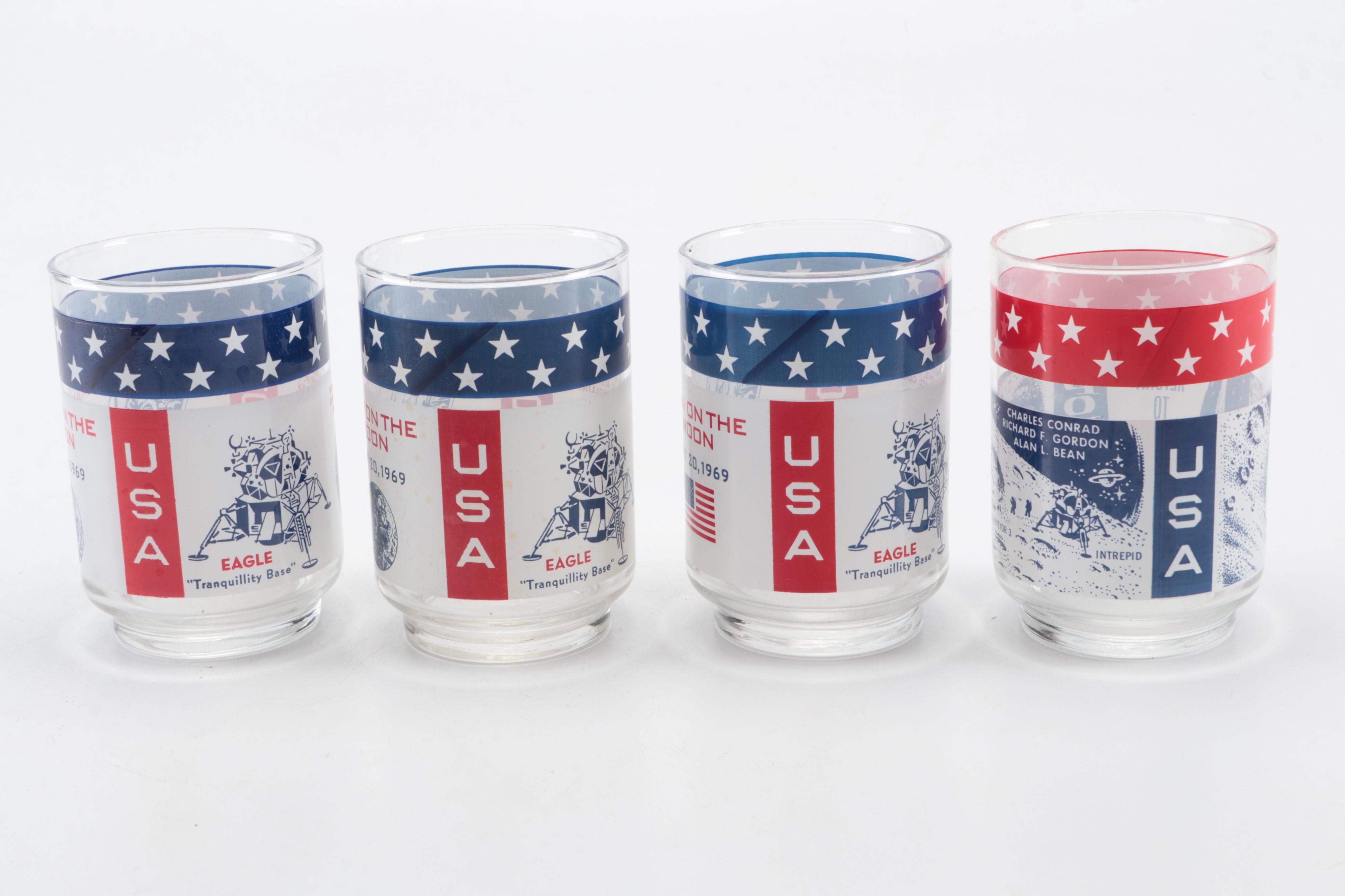 Libbey Commemorative Apollo 11 and Apollo 12 Landing Glasses | EBTH