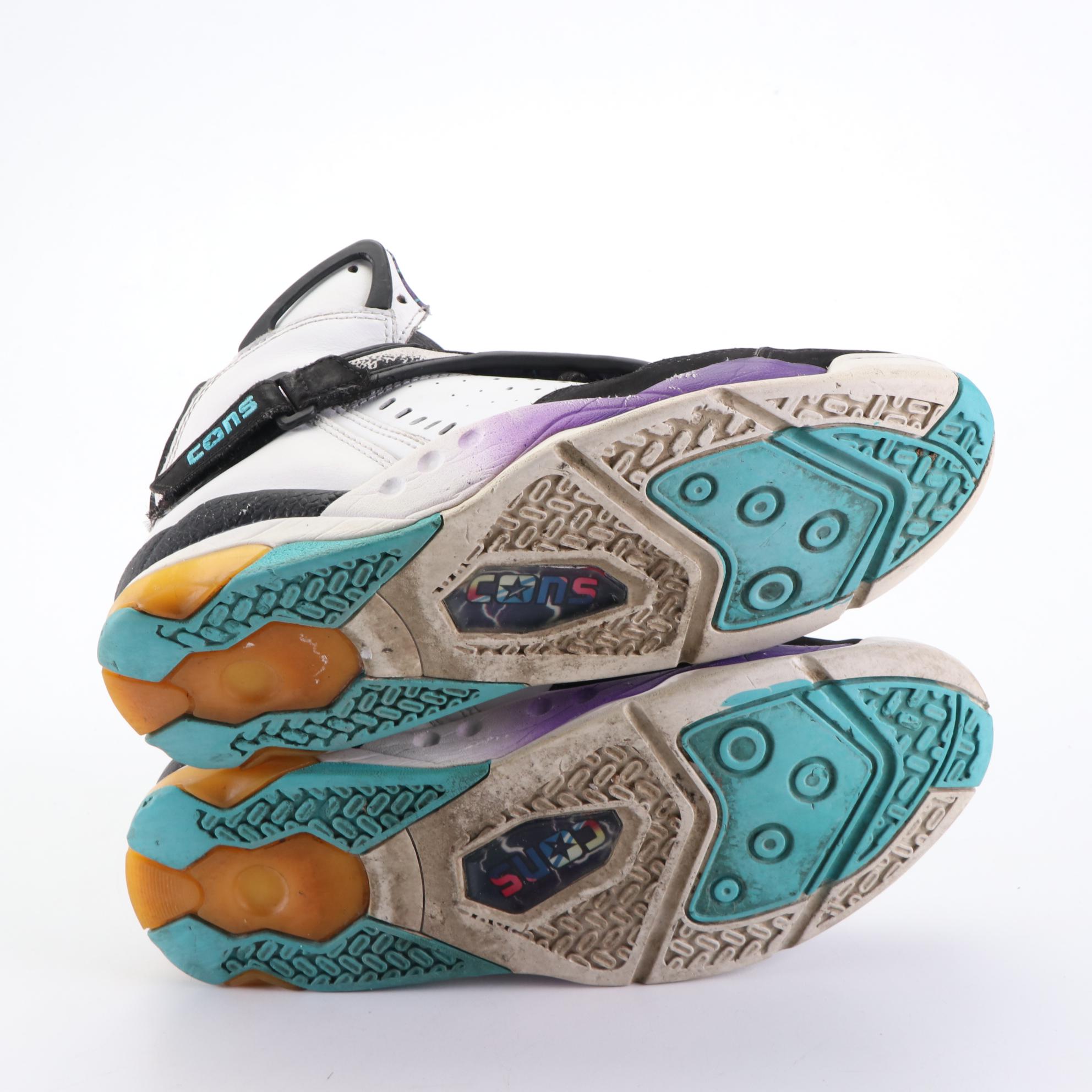 Men's Converse Aero Jam Mid "Grandmama" Sneakers in White/Black/Teal ...