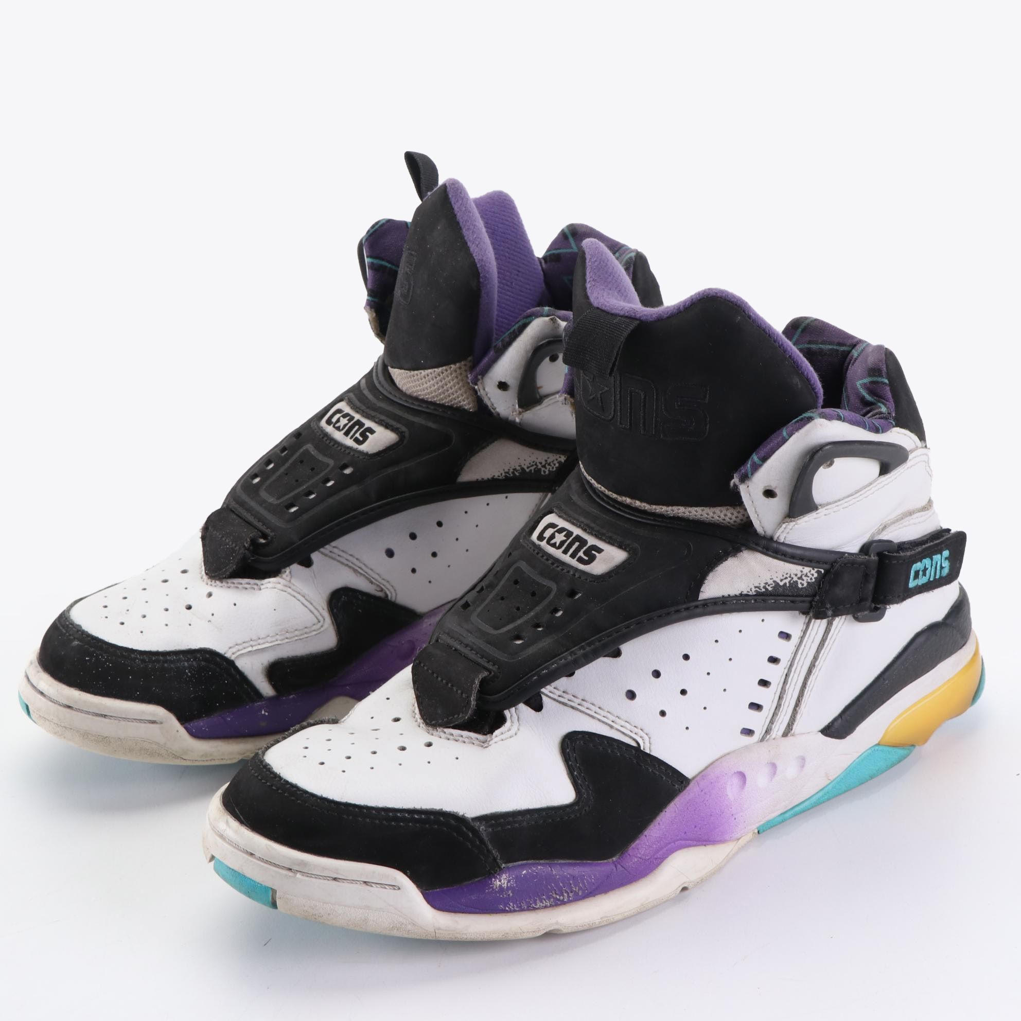 Men's Converse Aero Jam Mid "Grandmama" Sneakers in White/Black/Teal ...