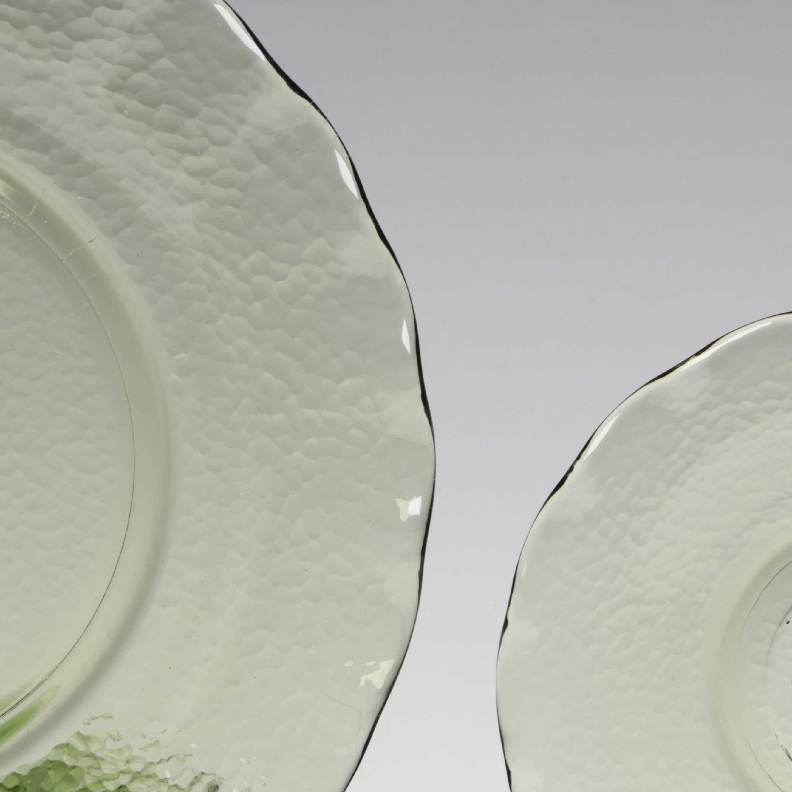 Hazel Atlas "Pebbletone" Green Glass Dinnerware, Mid-20th Century | EBTH