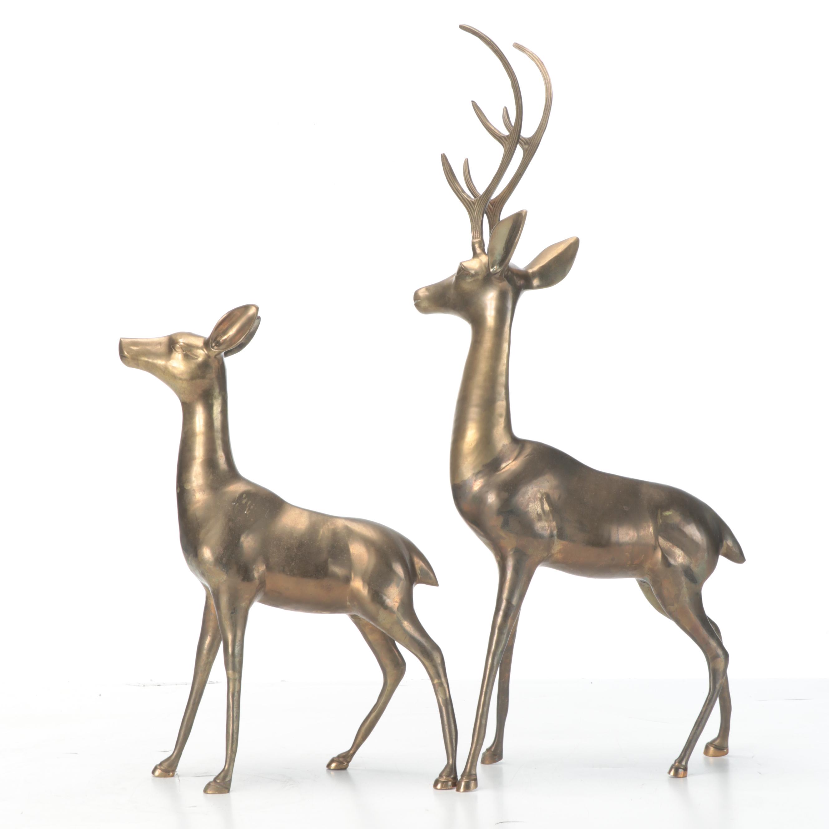 Brass Buck and Doe Figurines | EBTH