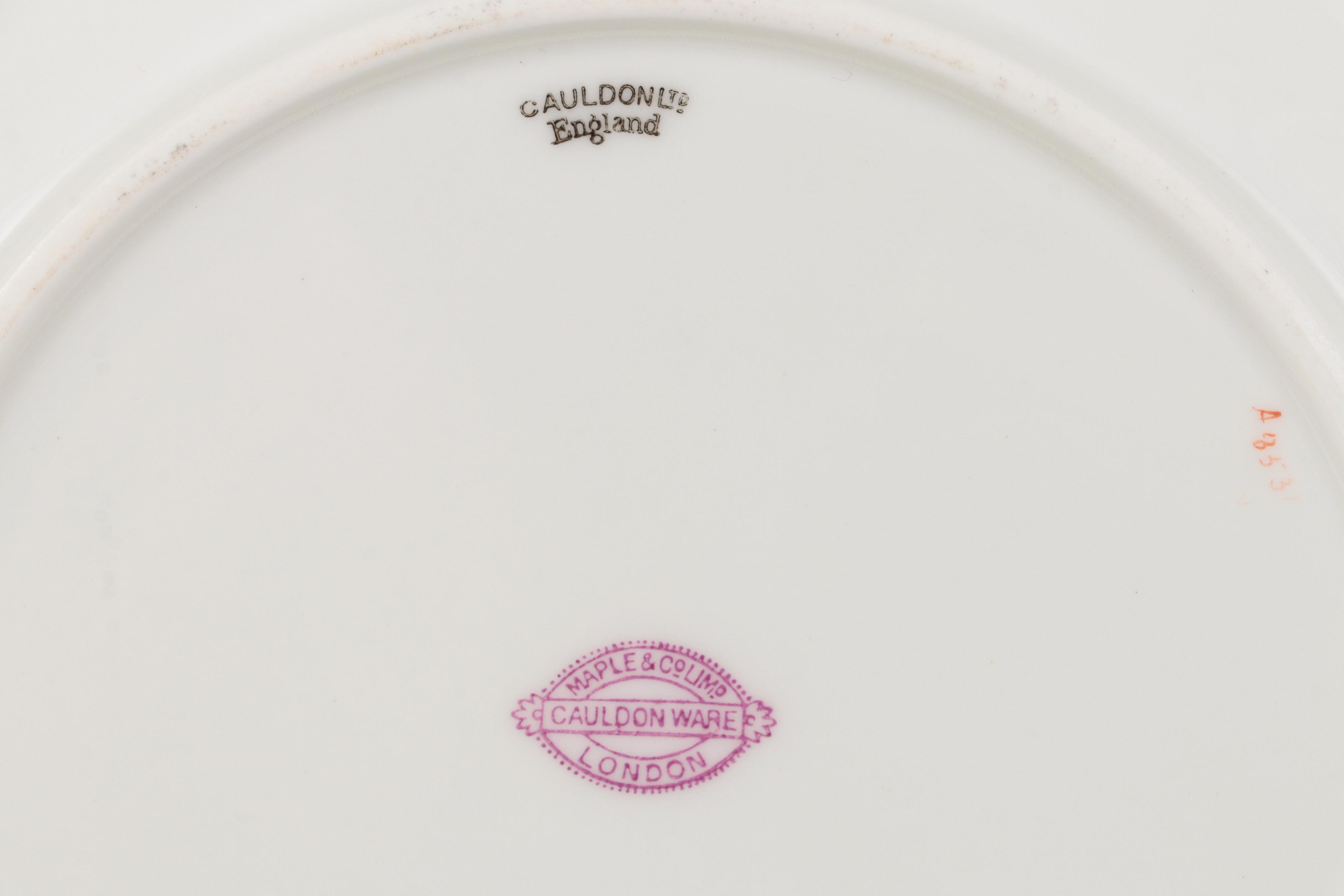 Cauldon English Porcelain Gilt Rim with Greek Key Design Dinnerware | EBTH