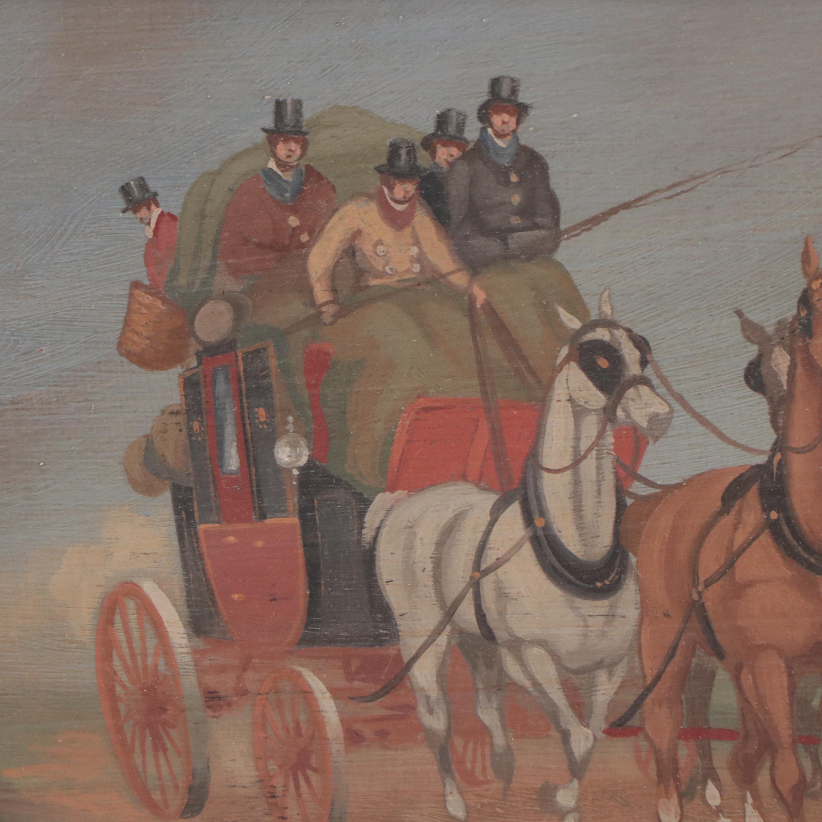 William Rowland Oil Painting of English Coaching Scene | EBTH
