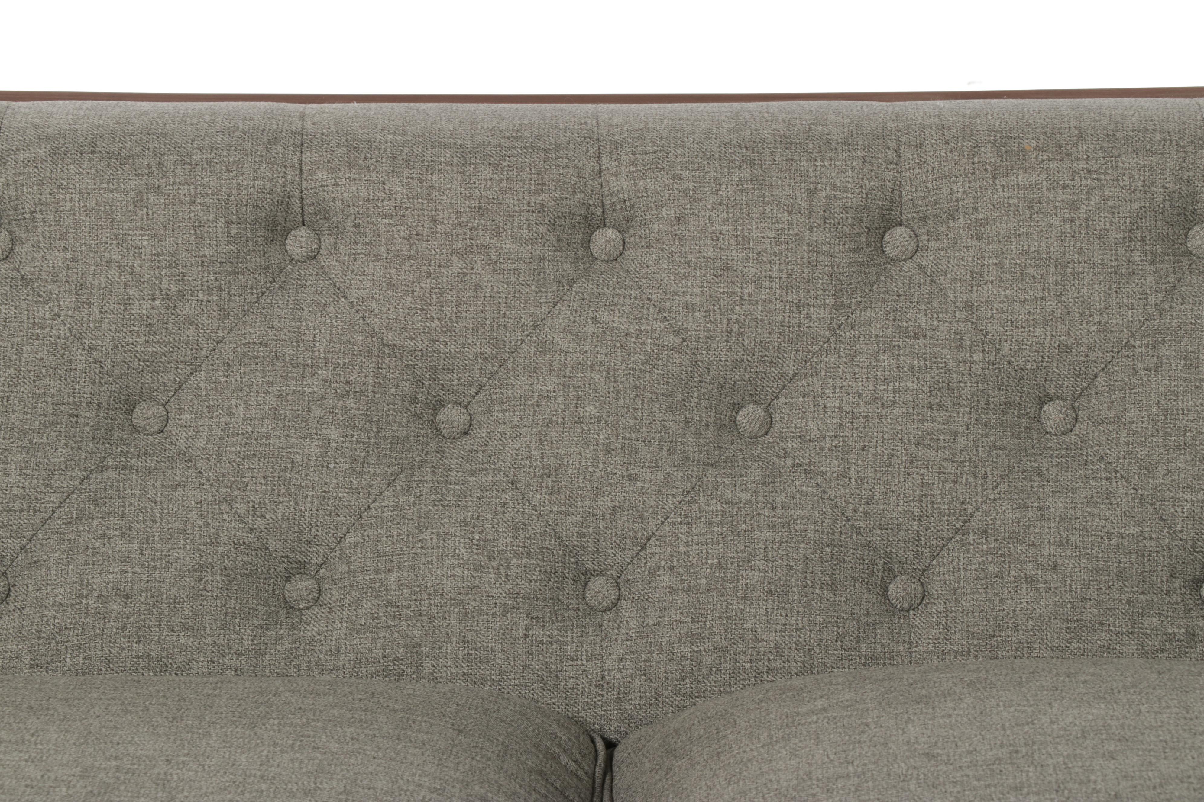 Modernist Style Walnut and Button-Tufted Sofa | EBTH