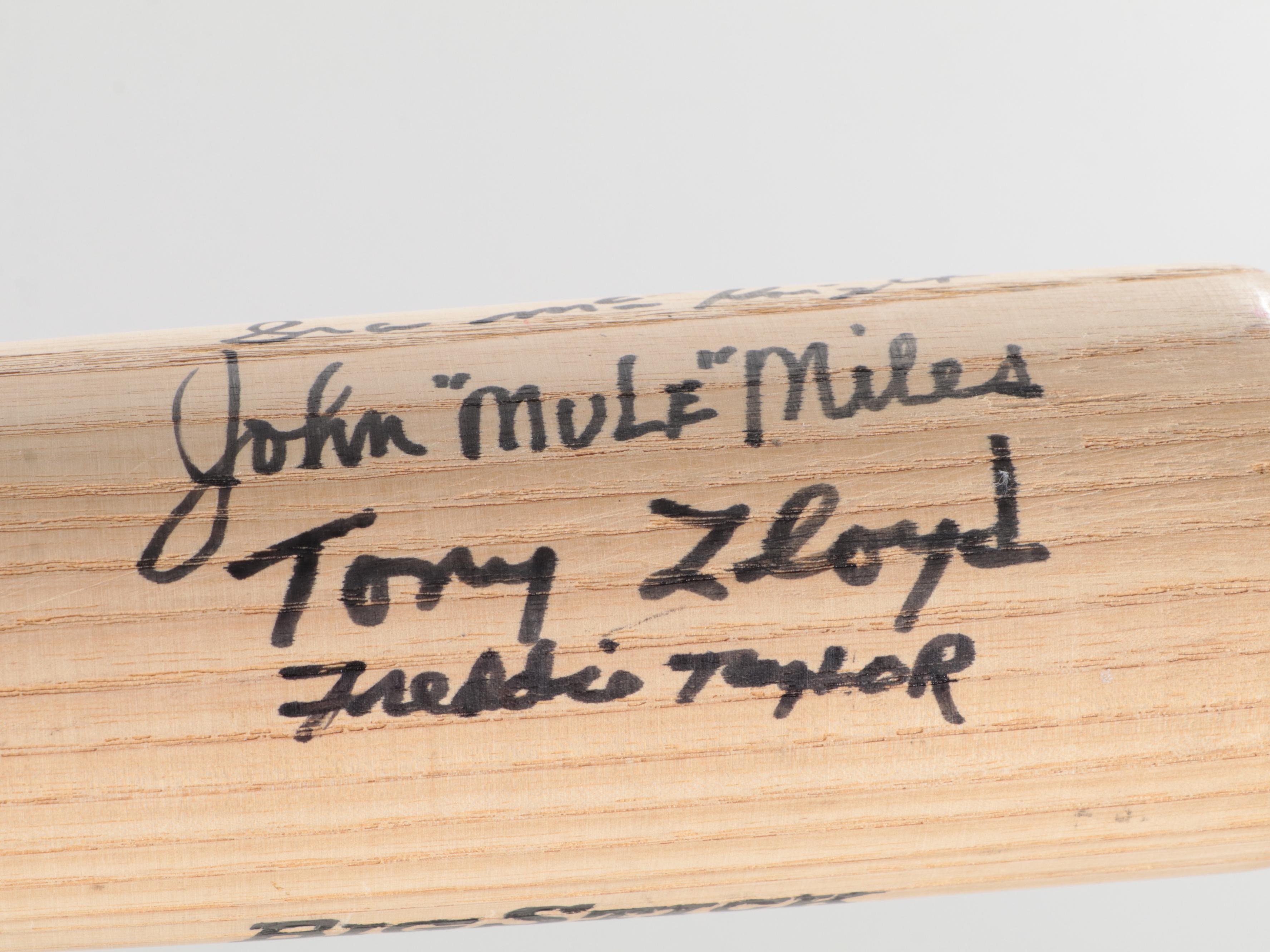 Negro League Signed Baseball and Bat Featuring Mamie "Peanut" Johnson ...