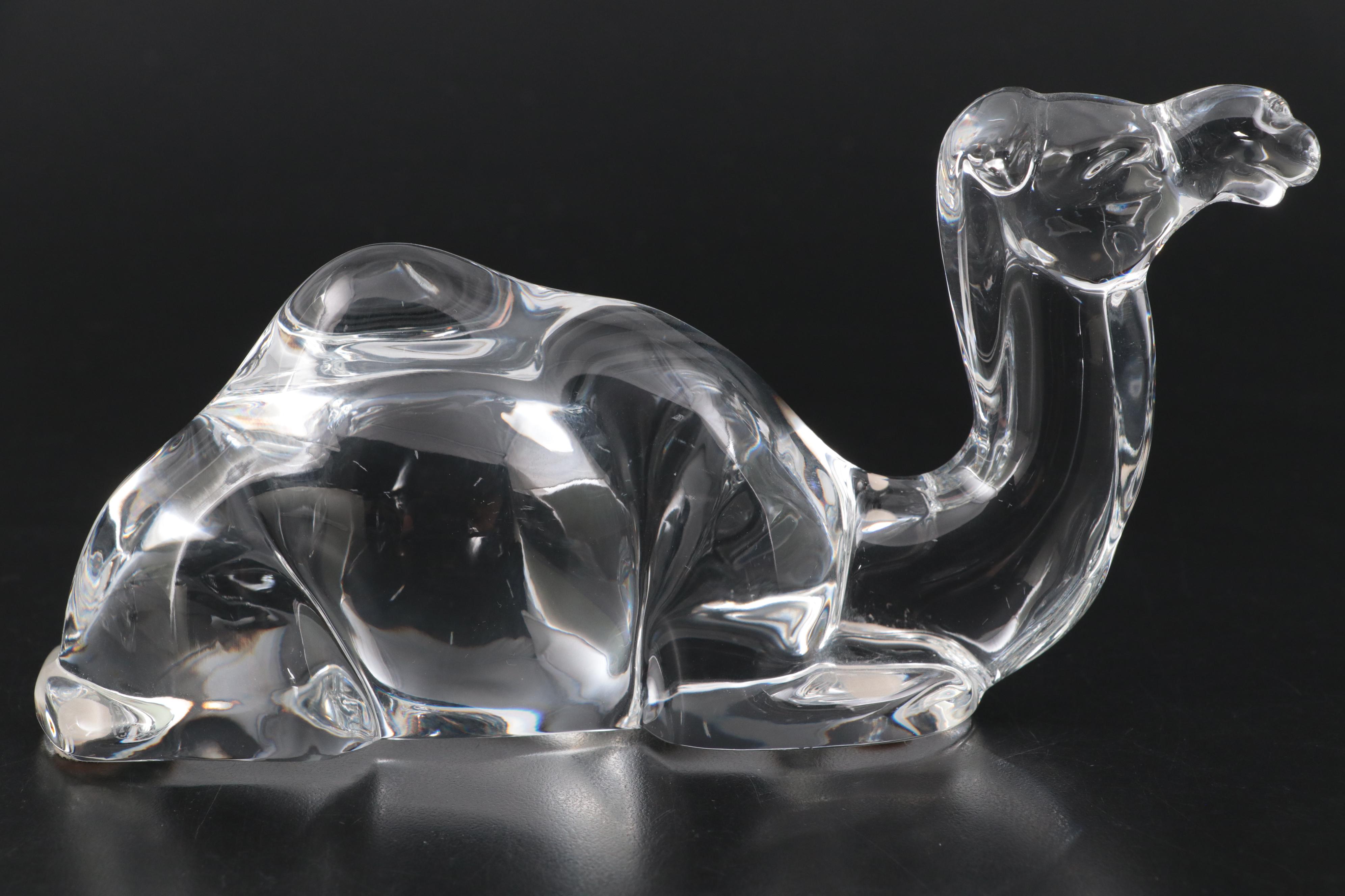 Baccarat "Lying Camel" and "Duck" Clear Crystal Figurines | EBTH