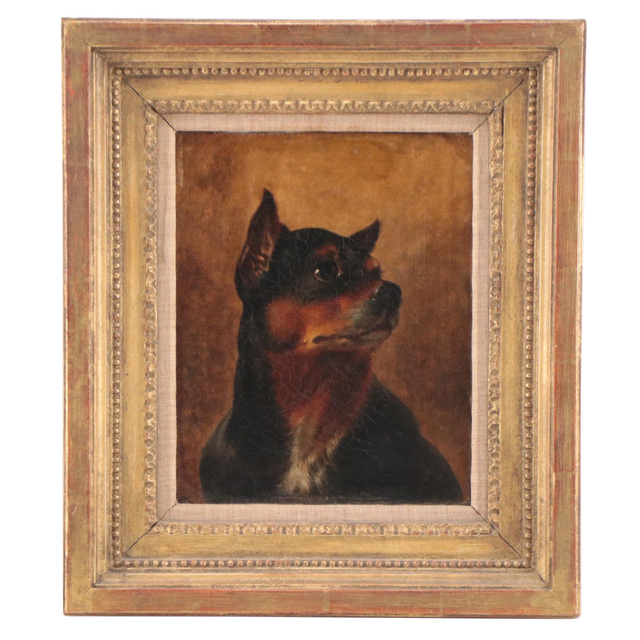 Edwin Loder Oil Portrait of Manchester Terrier, 19th Cent. | EBTH