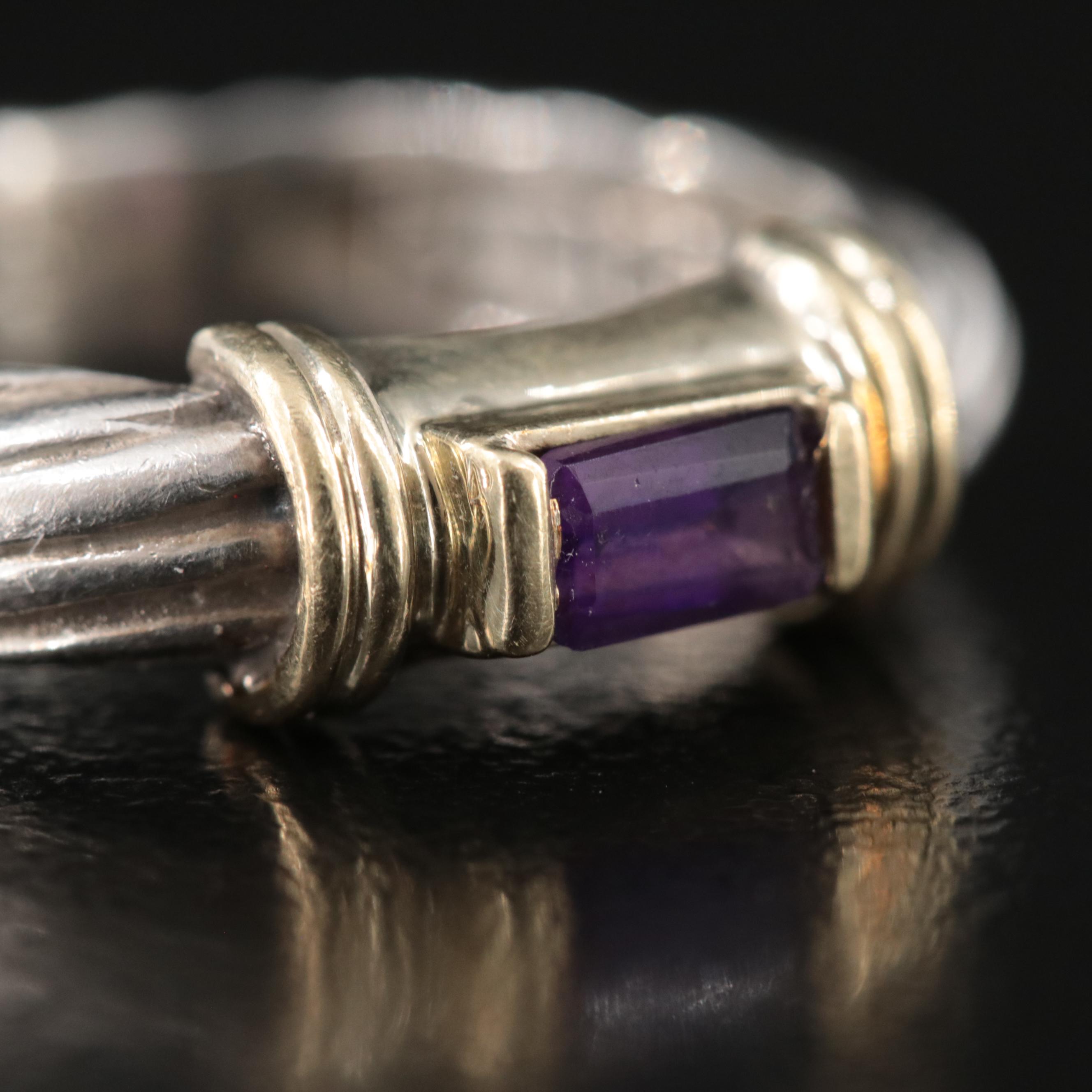Vintage David Yurman "Renaissance" Sterling, 14K and Amethyst Cable ...
