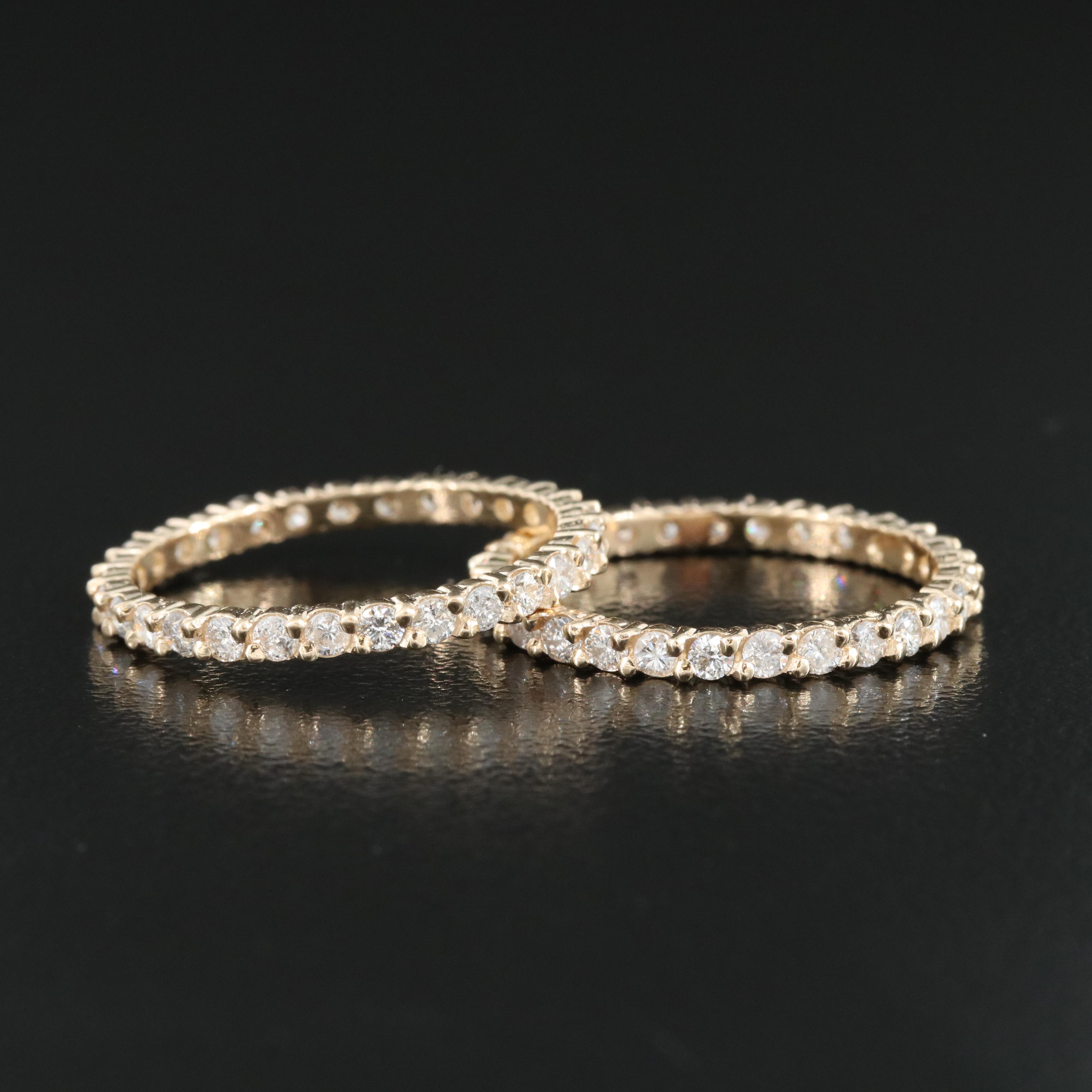 14K 1.80 CTW Diamond Stacking Eternity Band Set | EBTH