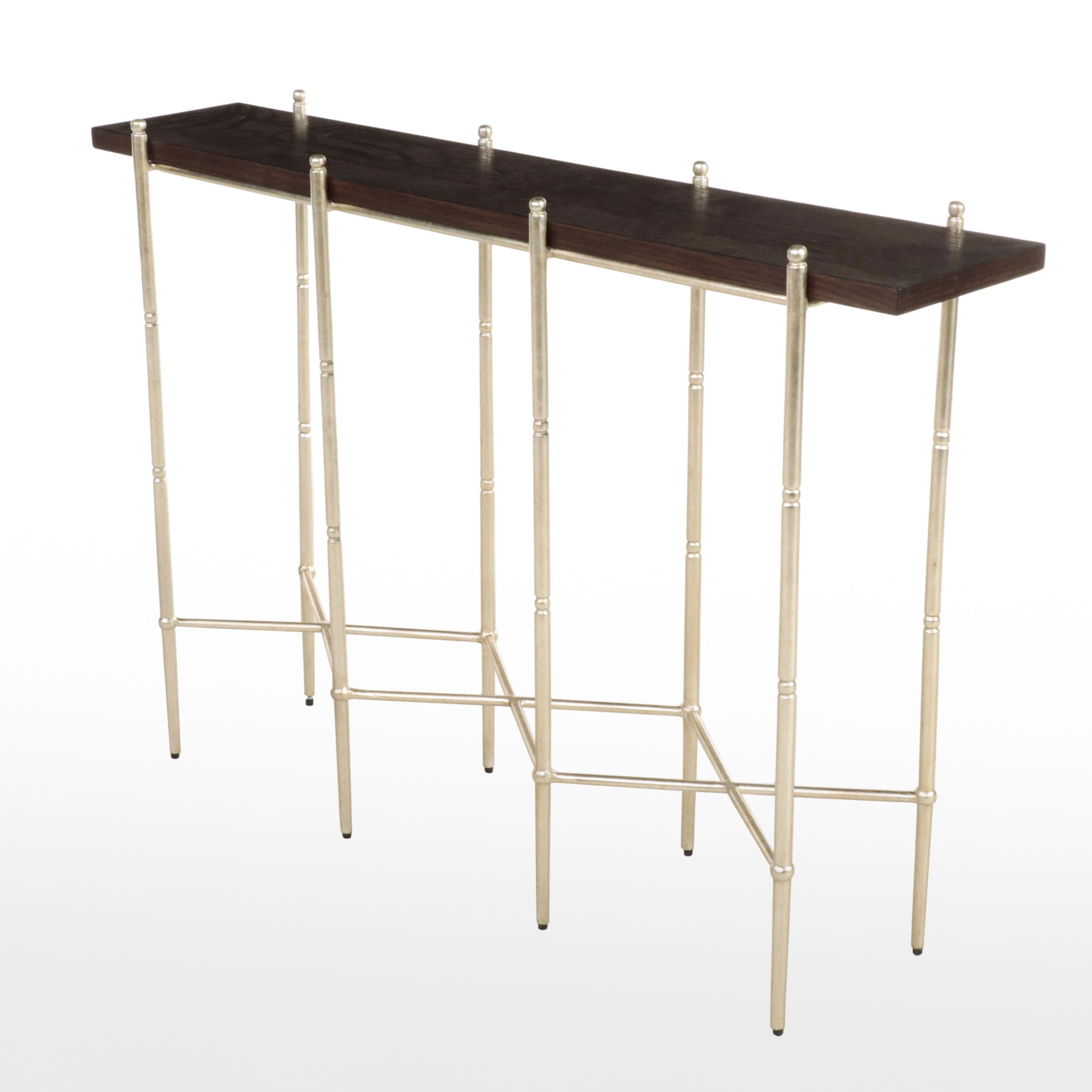 Ambella Home Collection "Sullivan" Gilt Metal and Oak-Veneered Console ...