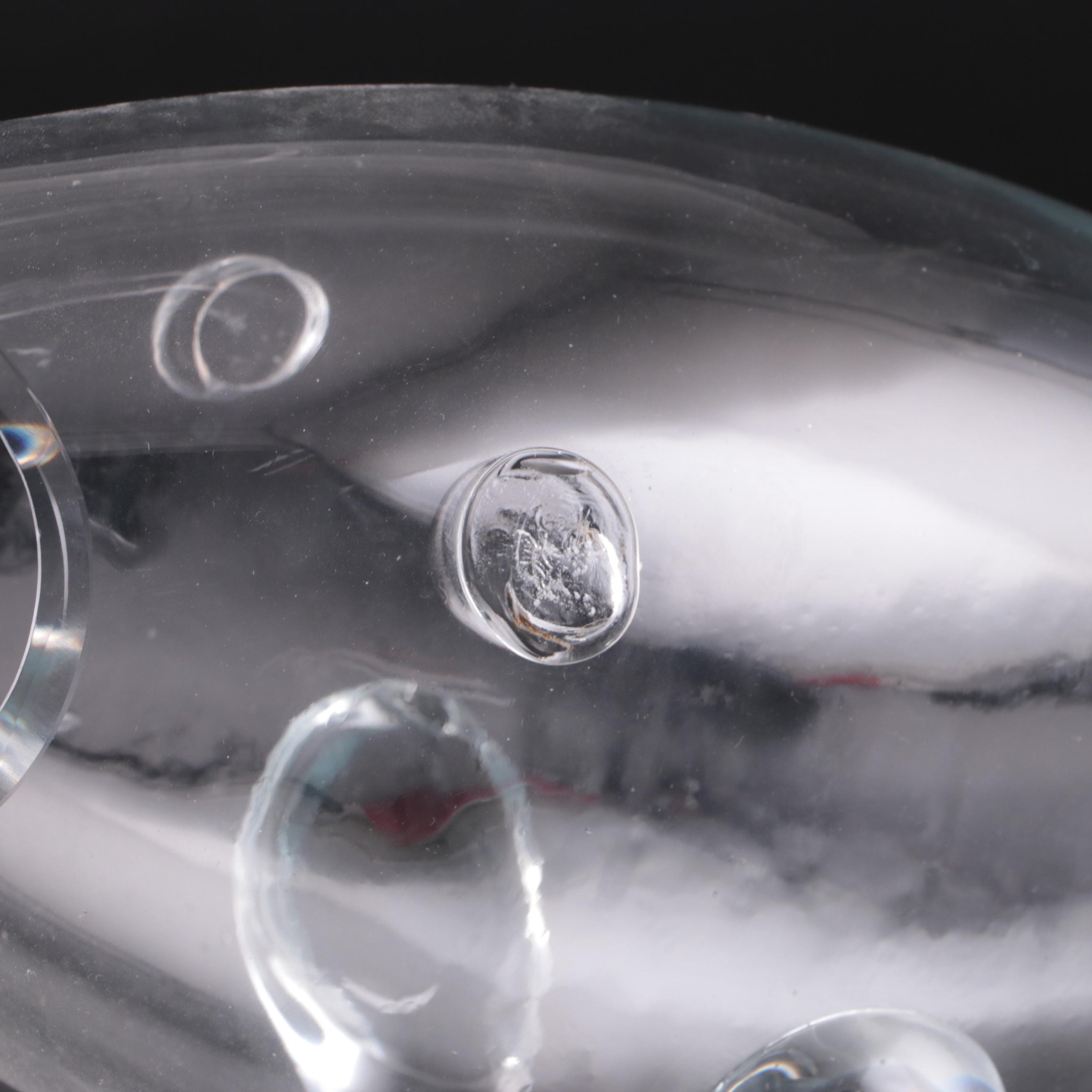 Blenko Style Handblown Clear Art Glass Fish Vase | EBTH