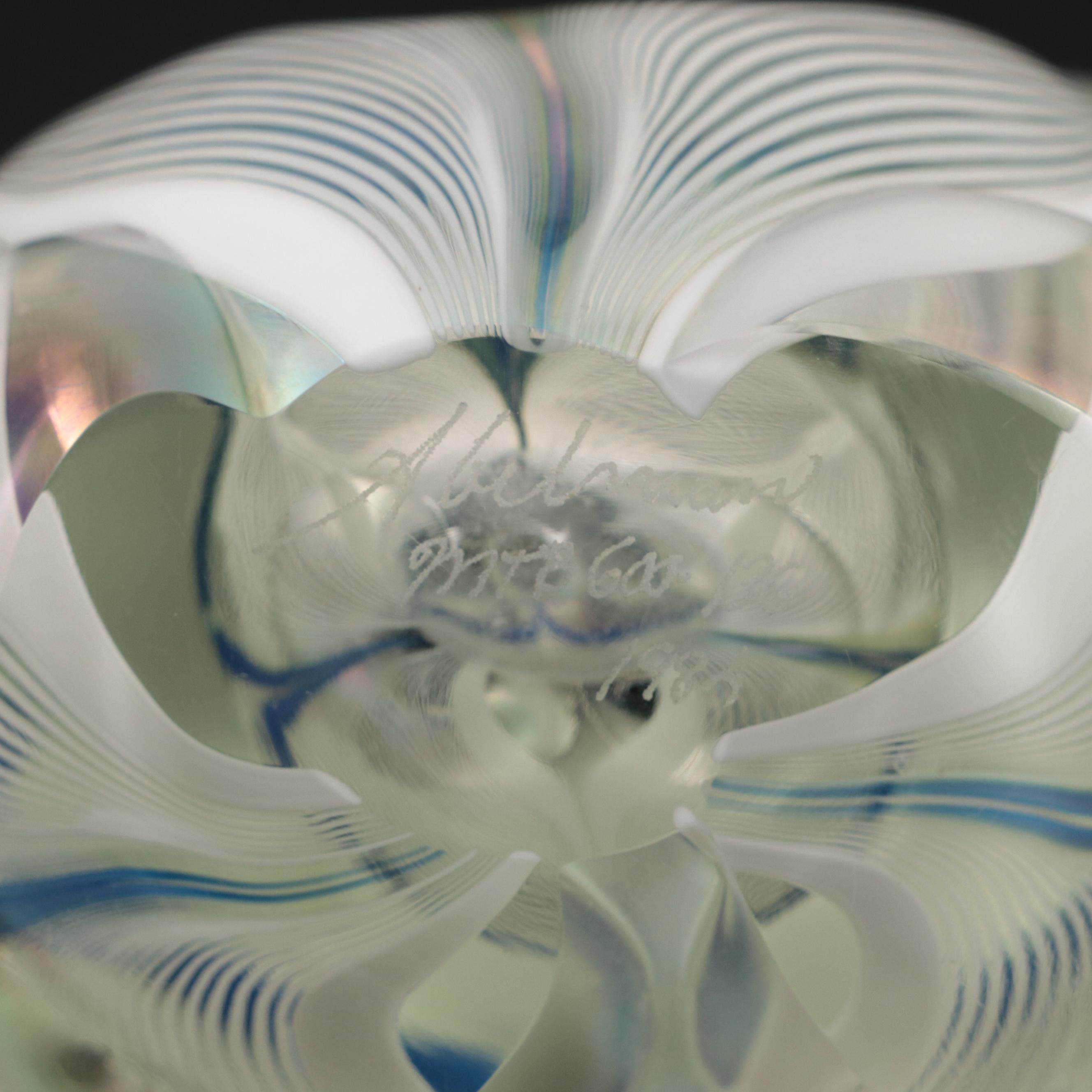 Stuart Abelman Feather Pulled Art Glass Bear, 1984 | EBTH