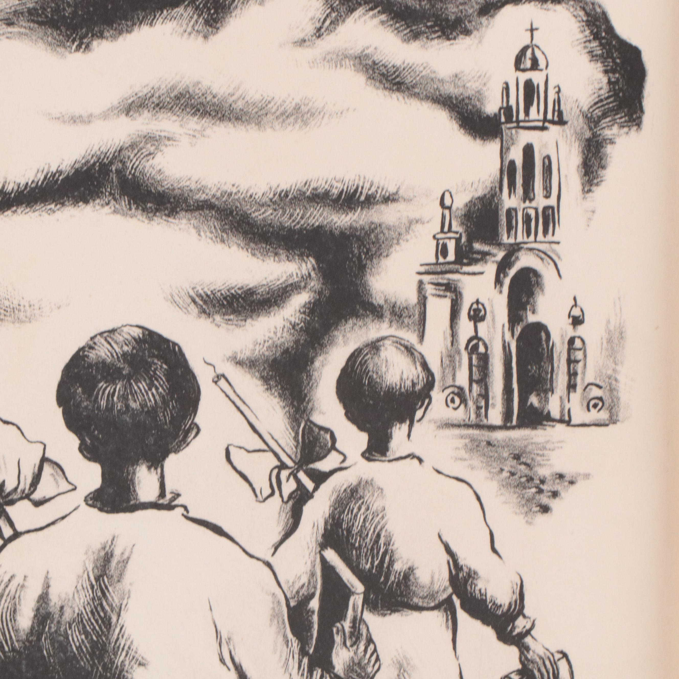 Samuel M. Adler Lithograph "Going to Church," Mid-20th Century | EBTH