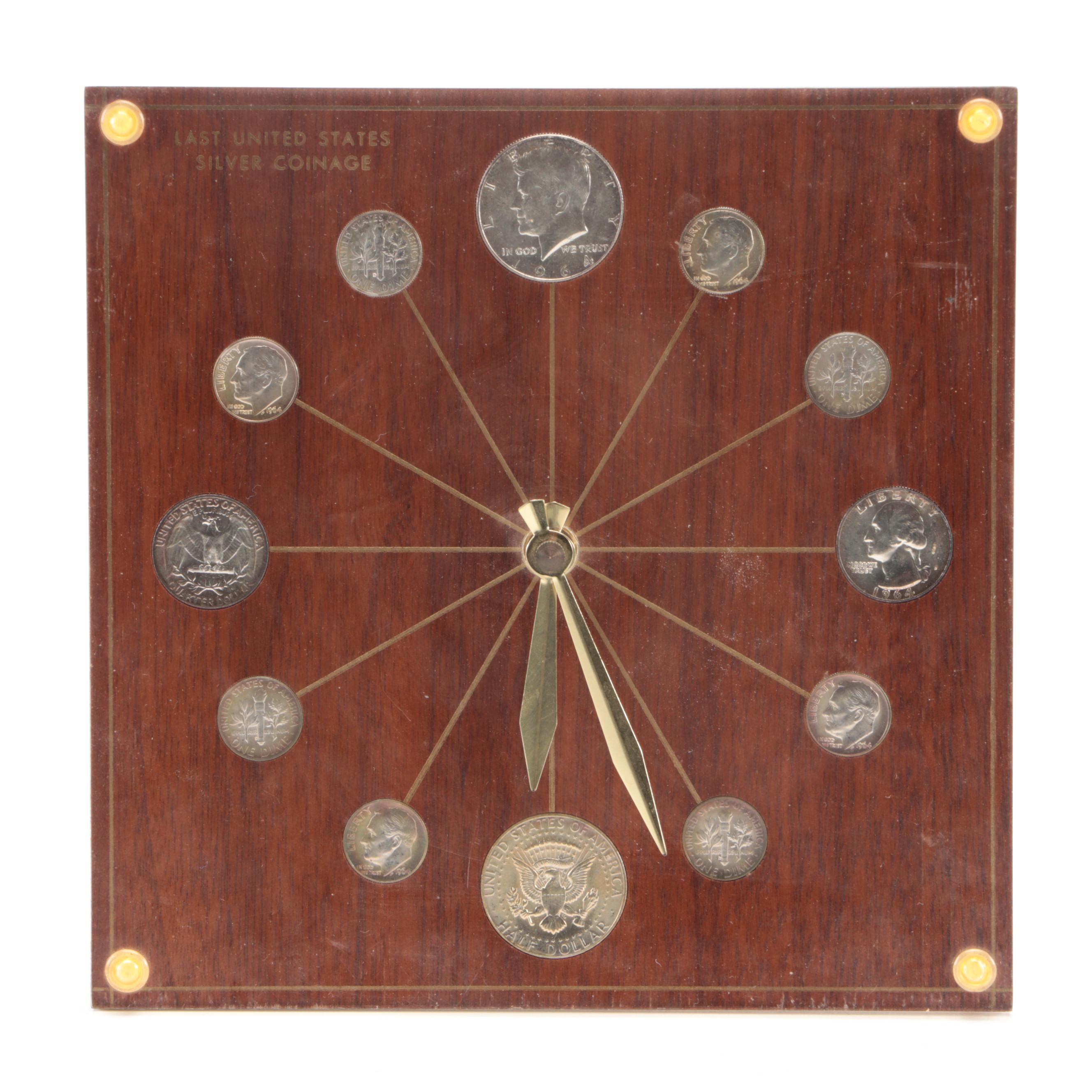 Last US Silver Coinage Numismatic Display Clock | EBTH