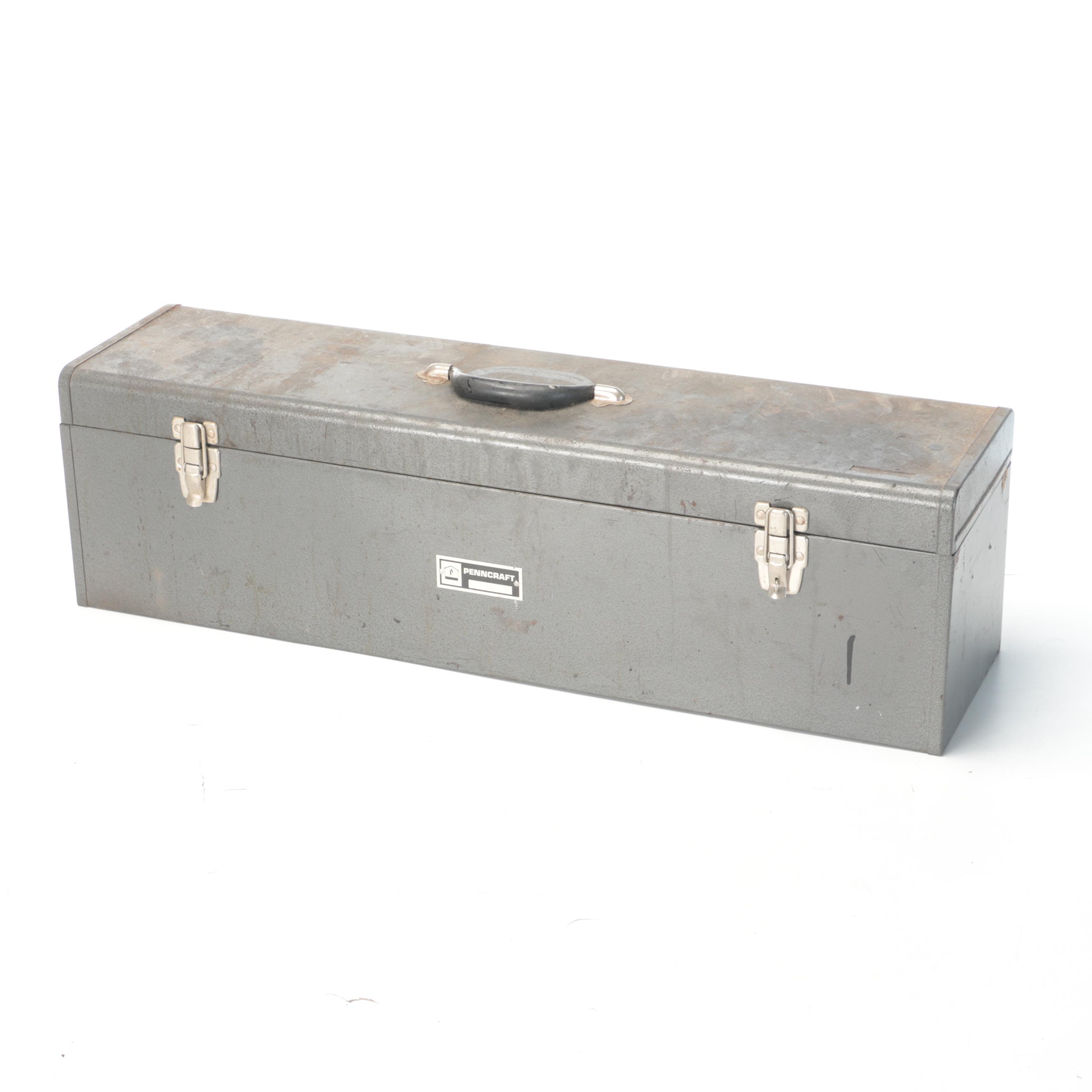 Penncraft Wide Metal Toolbox | EBTH
