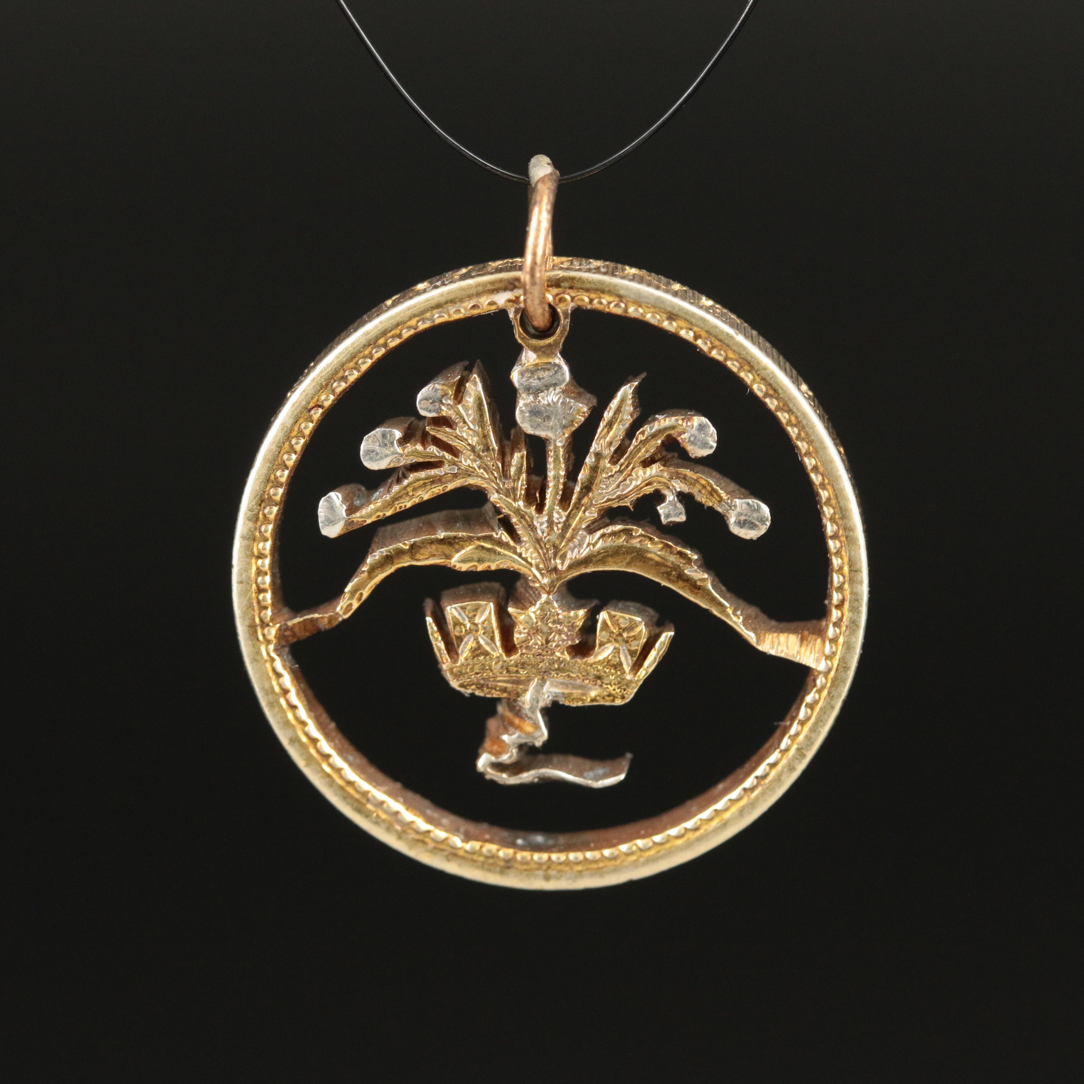 Scottish Thistle Cut-Out Coin Pendant | EBTH