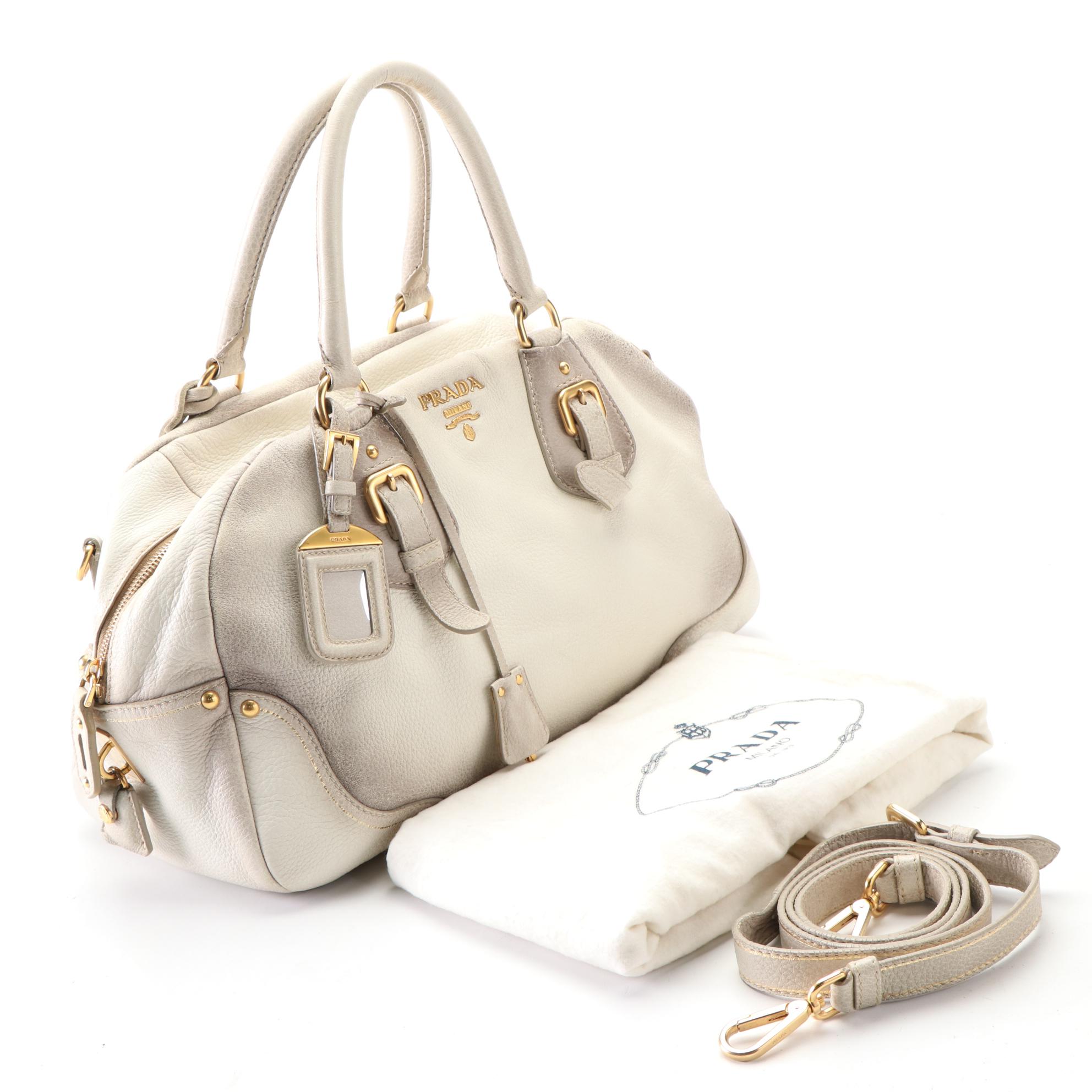 Prada Two-Way Handbag in Ombré Glacé Deerskin Leather | EBTH