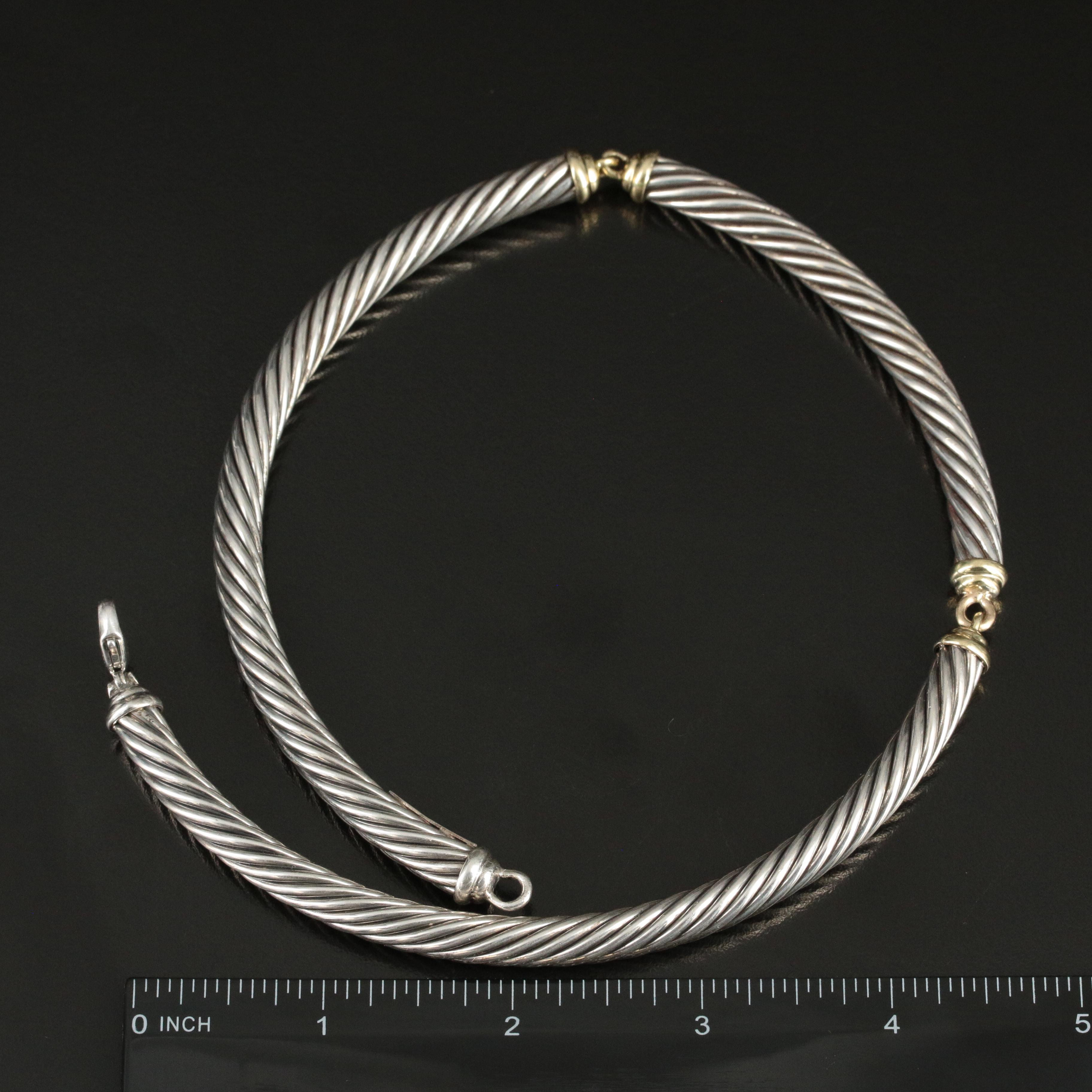 David Yurman Sterling and 14K Cable Collar | EBTH
