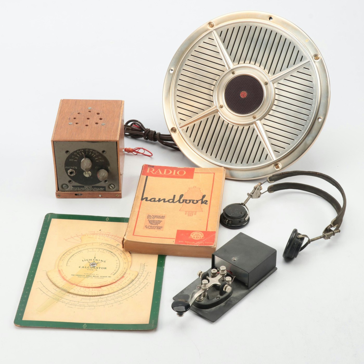 General Electric A1-401 Speaker, Speed-X Telegraph Key, Headphones and ... General Electric A1-401 Speaker, Speed-X Telegraph Key, Headphones and ...