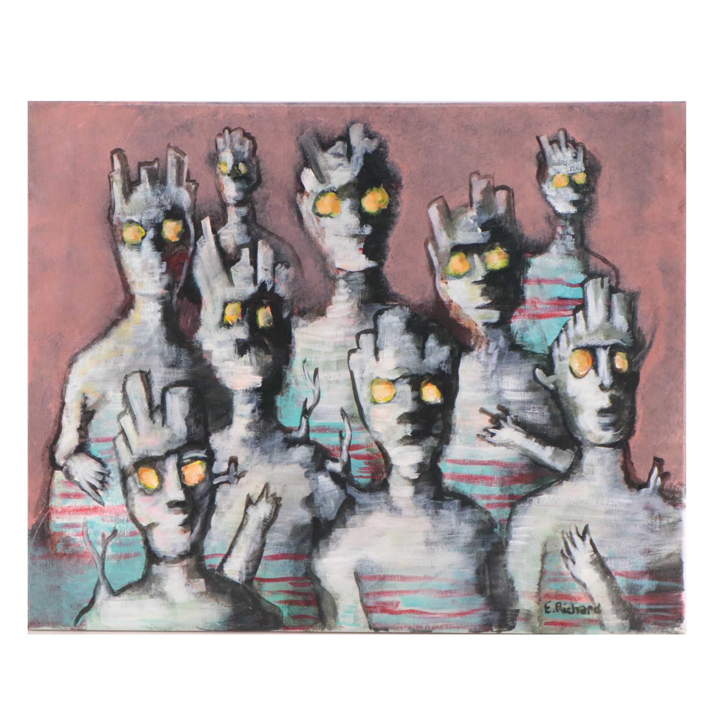 Richard Marquart Figurative Surrealist Oil Painting | EBTH