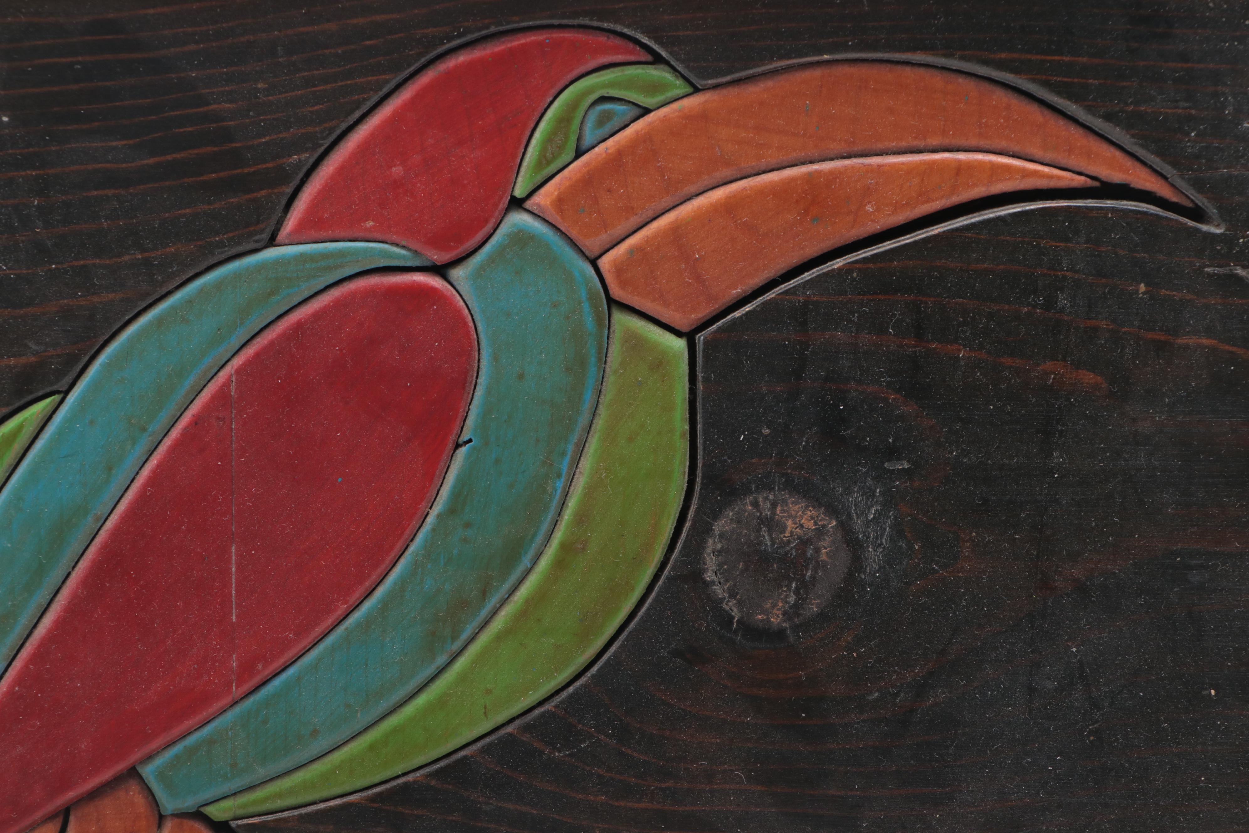 Venezuelan Mosaic Tile with Other Carved Wooden Plaque | EBTH