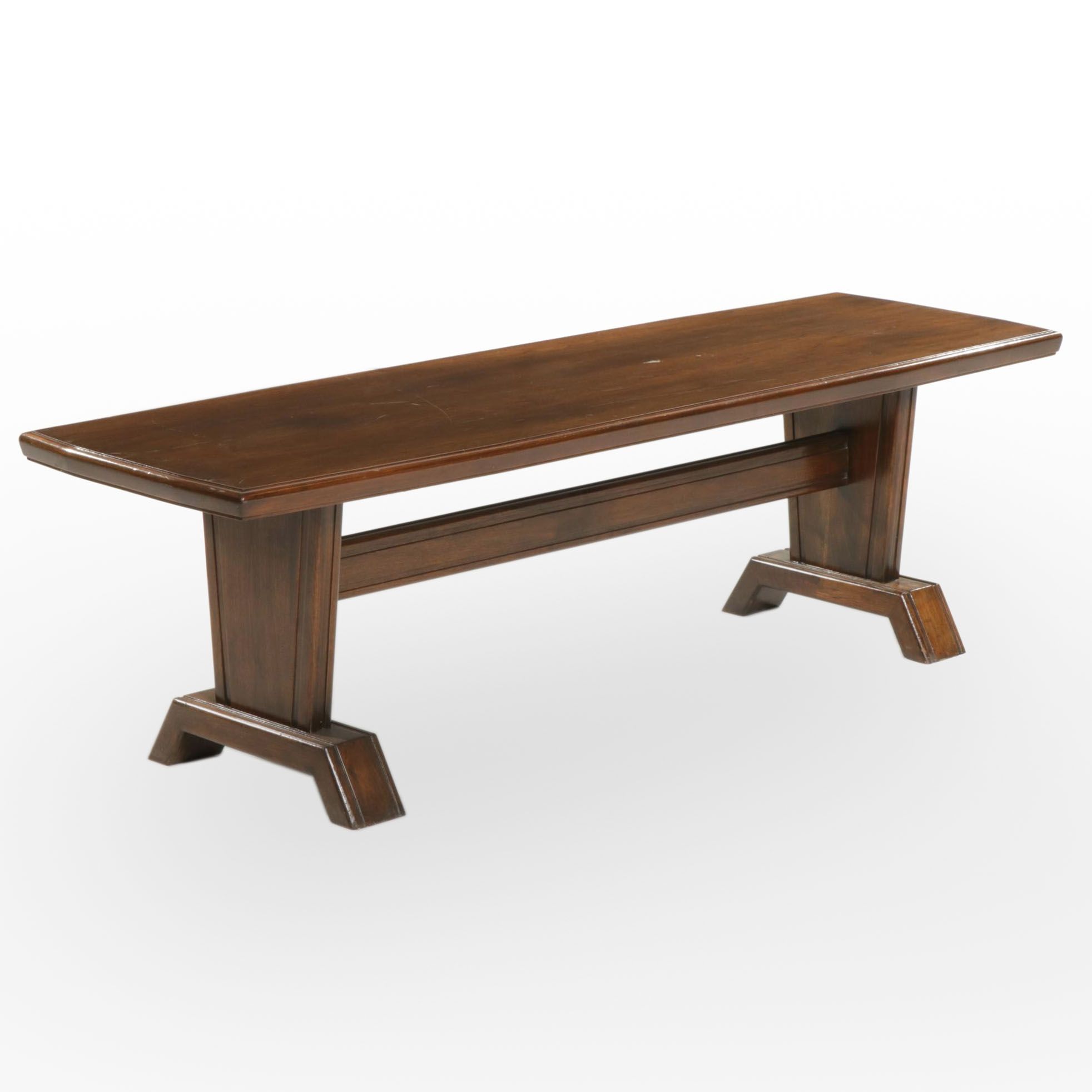 Mid Century Modern Style Cherrywood Trestle-Base Table | EBTH