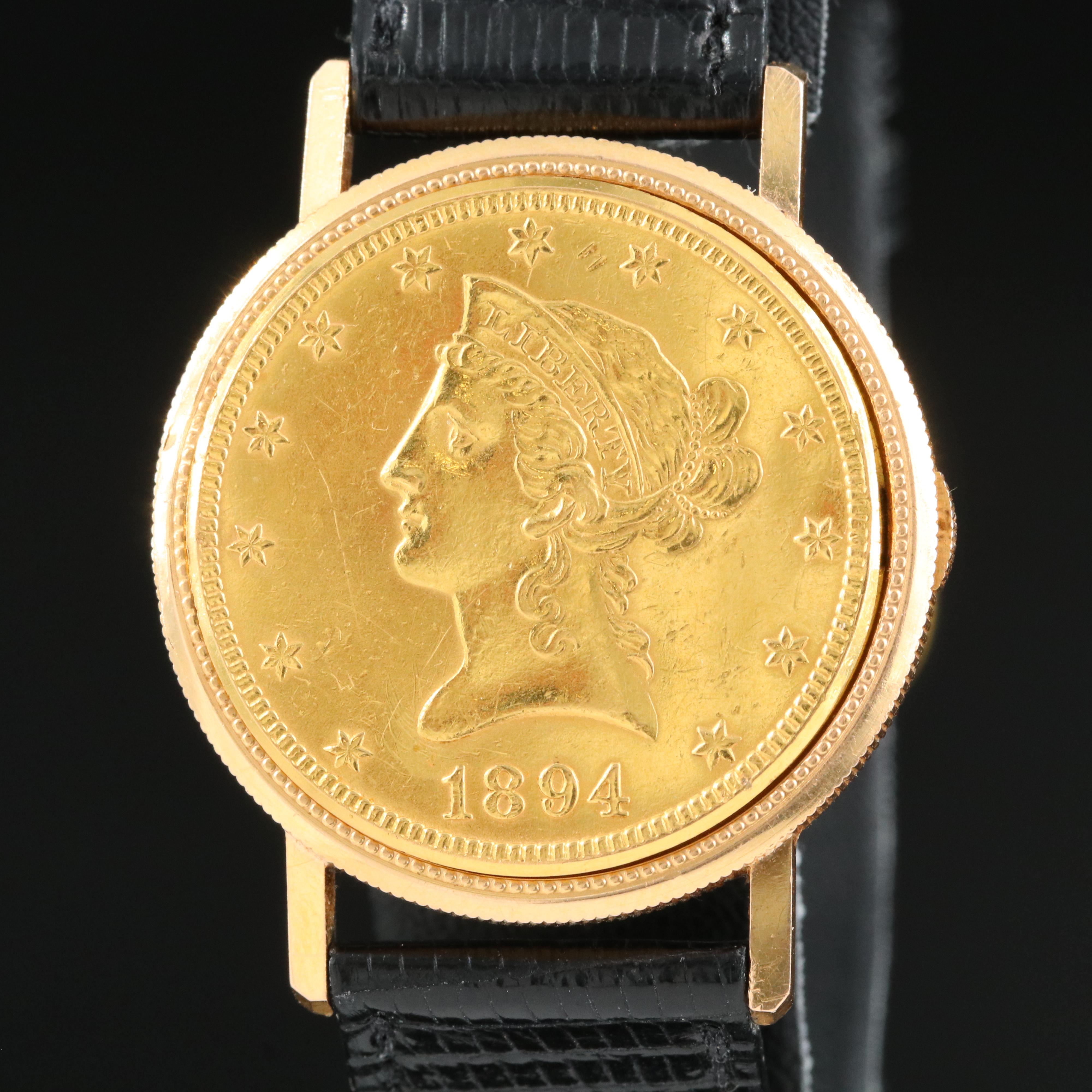 Ulysse Nardin Wristwatch in 1894 $10 U.S. Gold Coin Case | EBTH