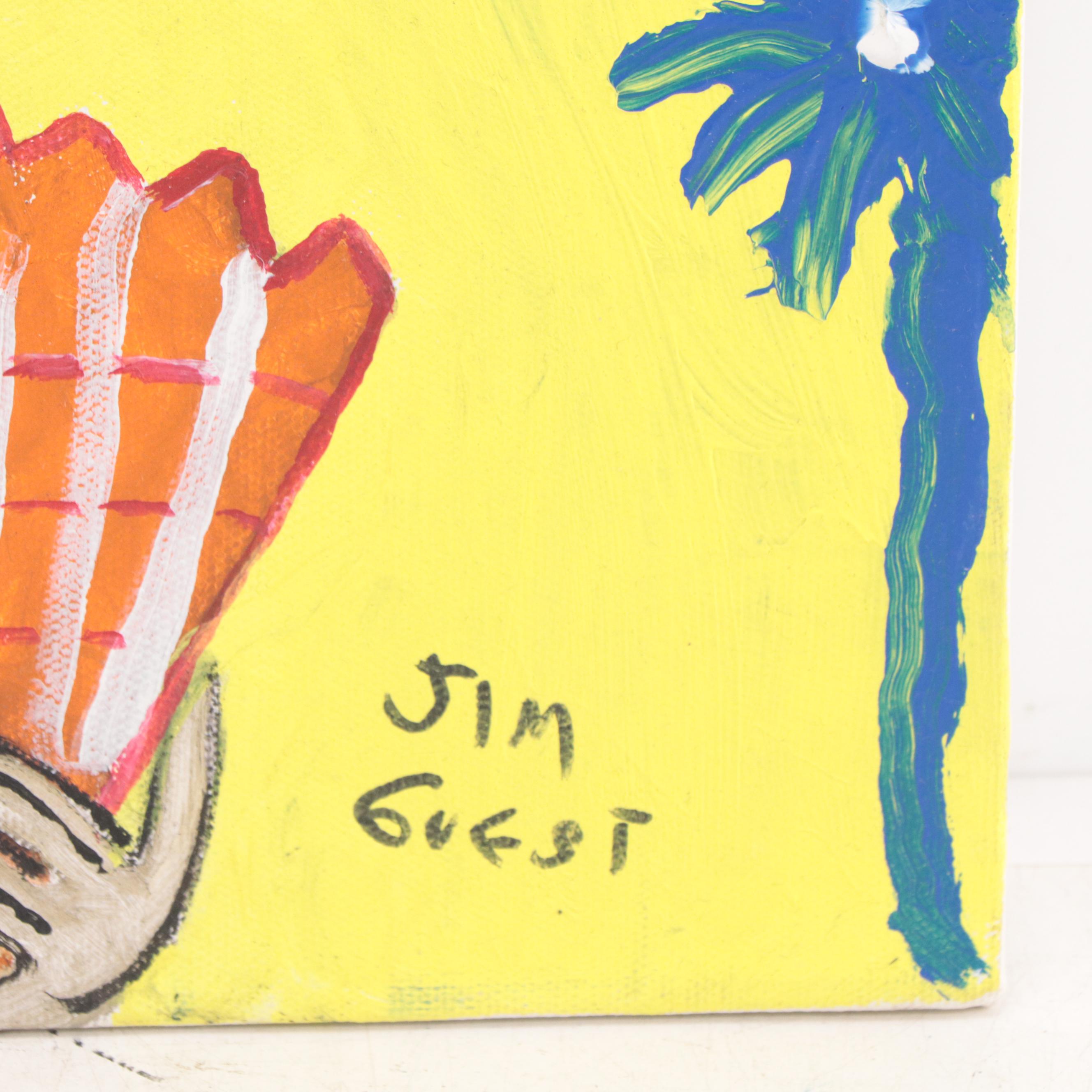 Jim Guest Abstract Figural Acrylic Painting | EBTH