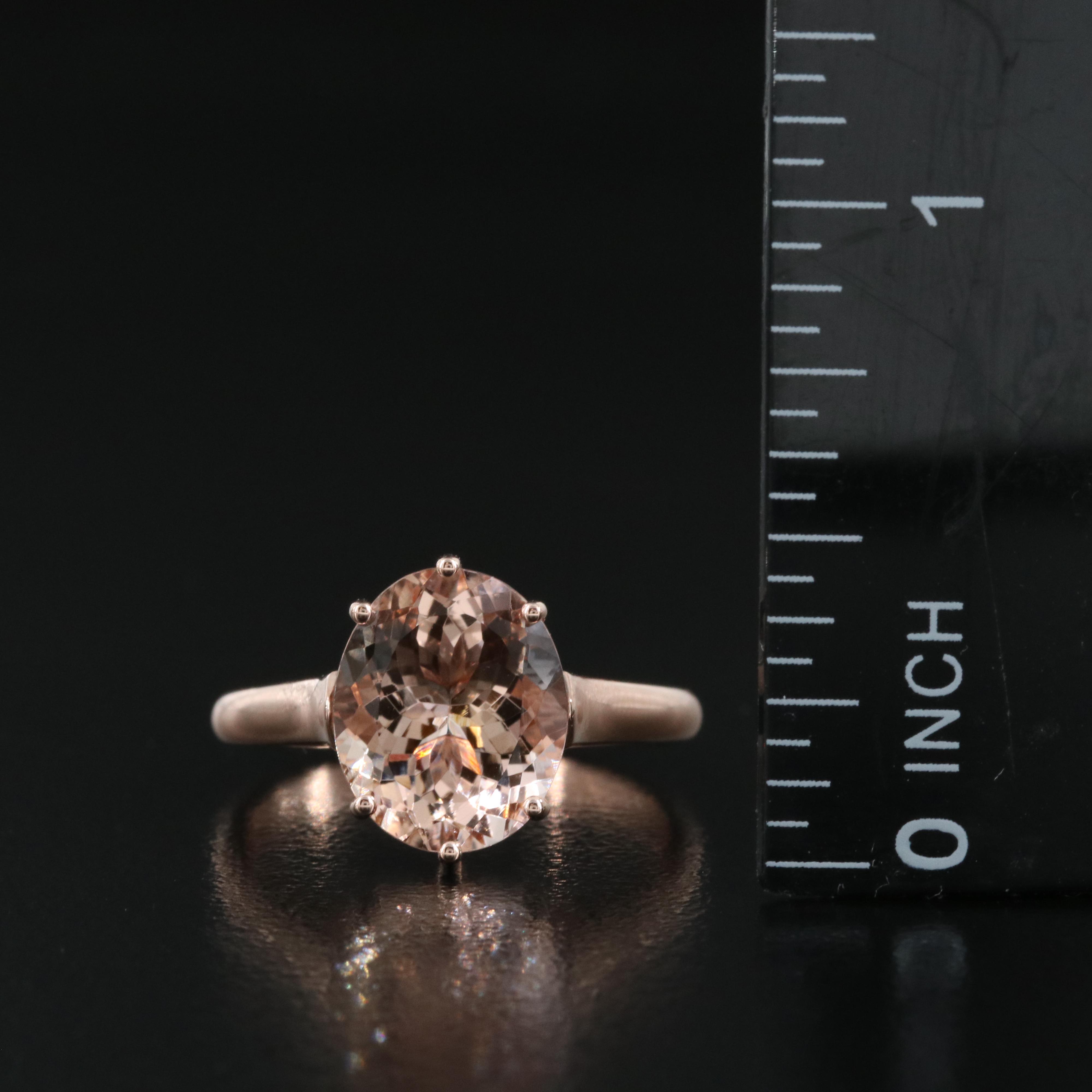14K Rose Gold Morganite Solitaire Ring | EBTH