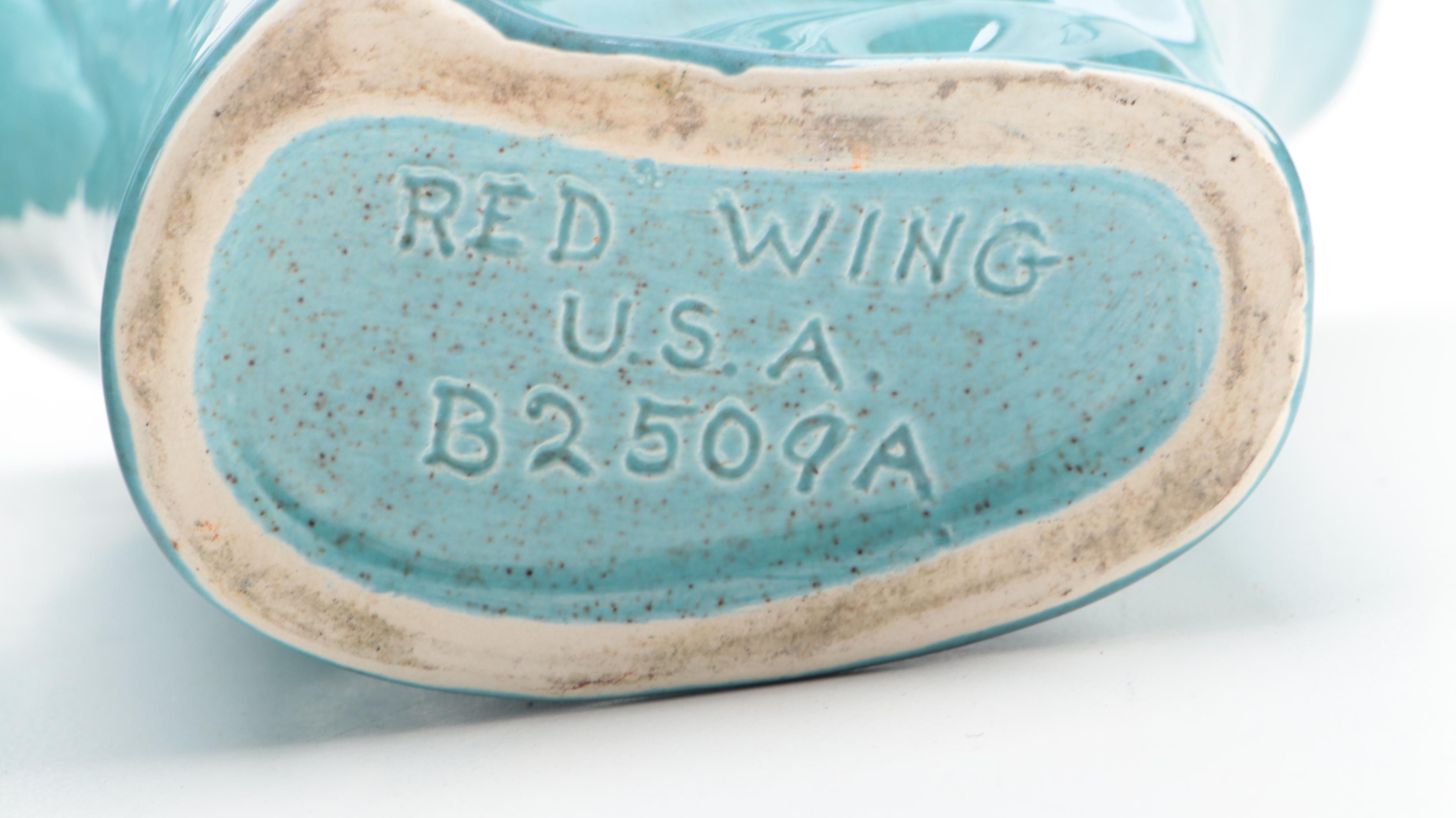 Red Wing Pottery Turquoise Vases and Planter | EBTH