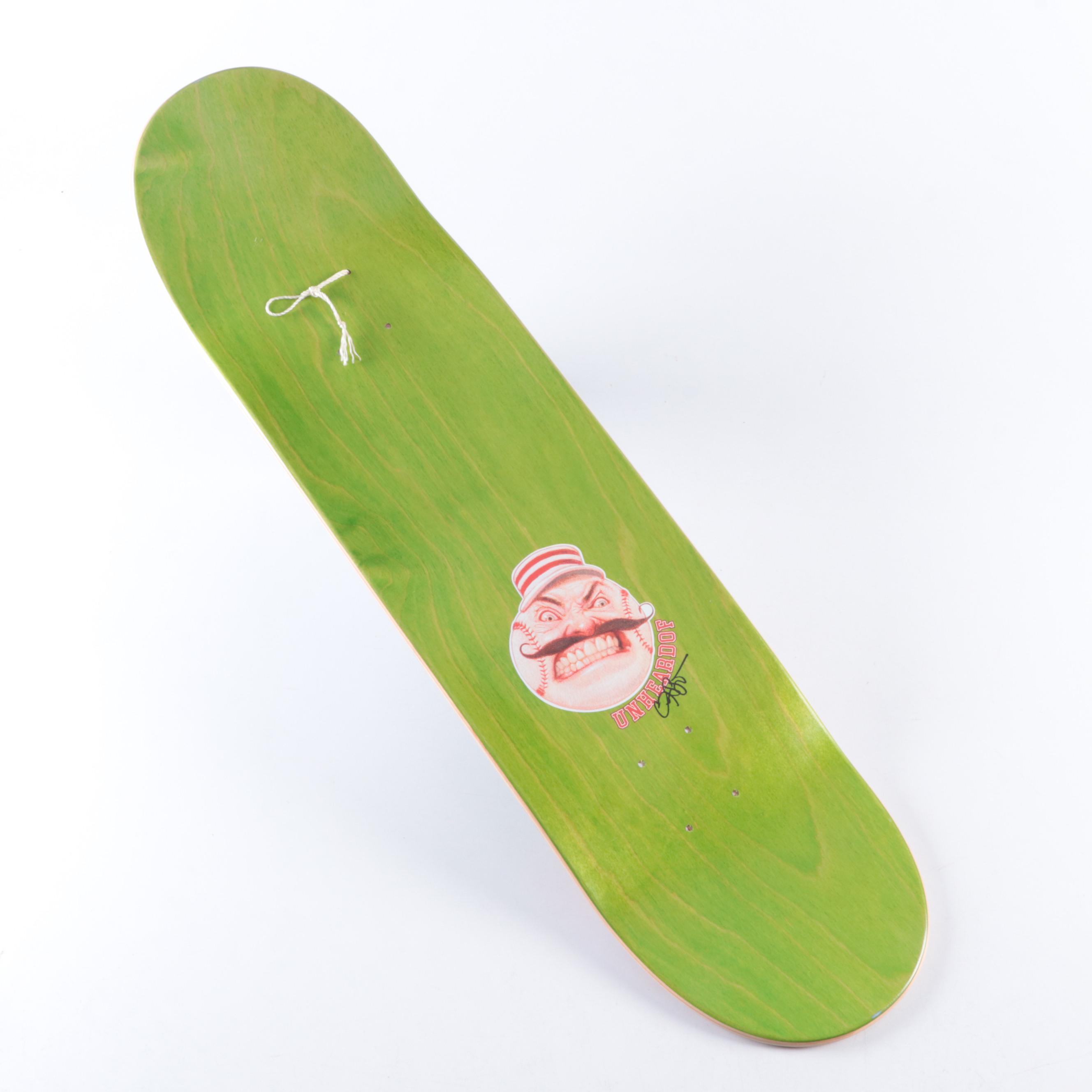 C.F. Payne Signed "UNHEARDOF" Designed Cincinnati Reds Skateboard Deck ...