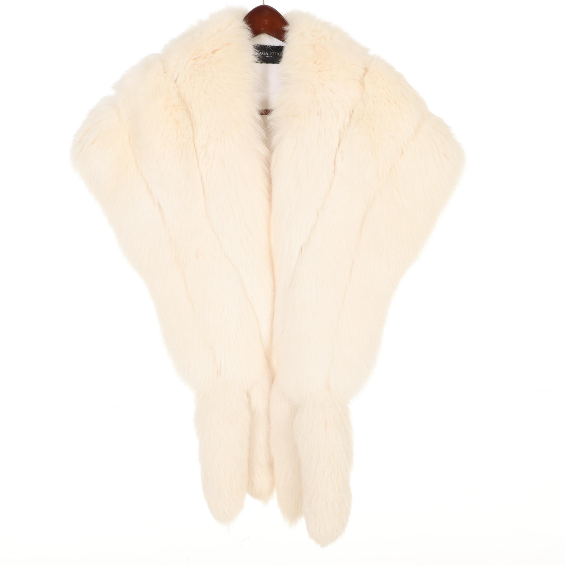 Saga Blue Fox Fur Stole with Tails | EBTH