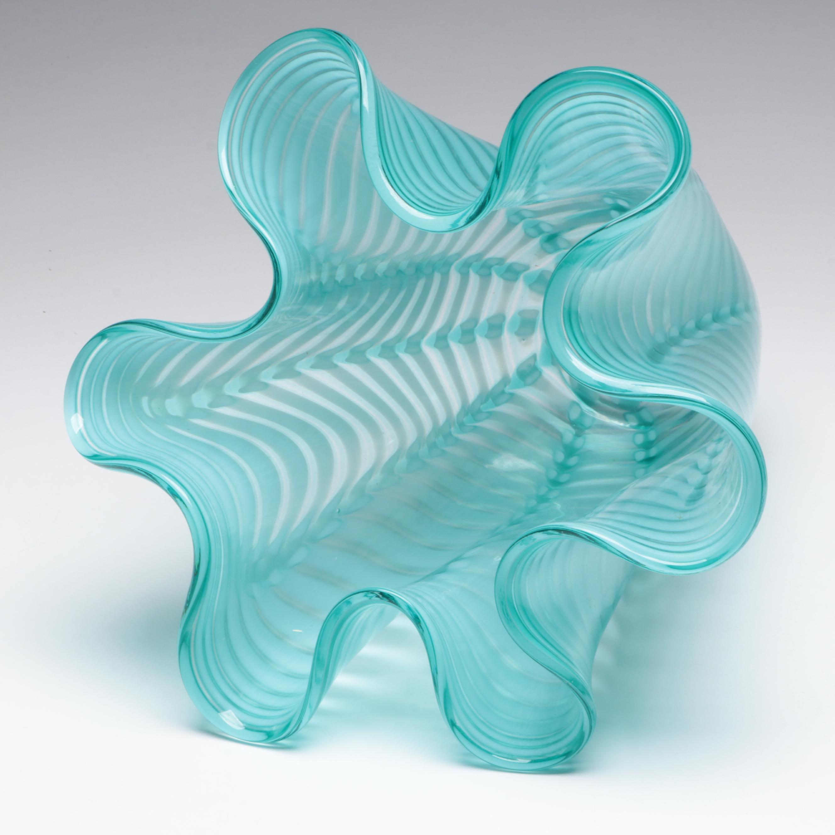 Royal Gallery Handmade Polish Art Glass Ruffled Vase | EBTH