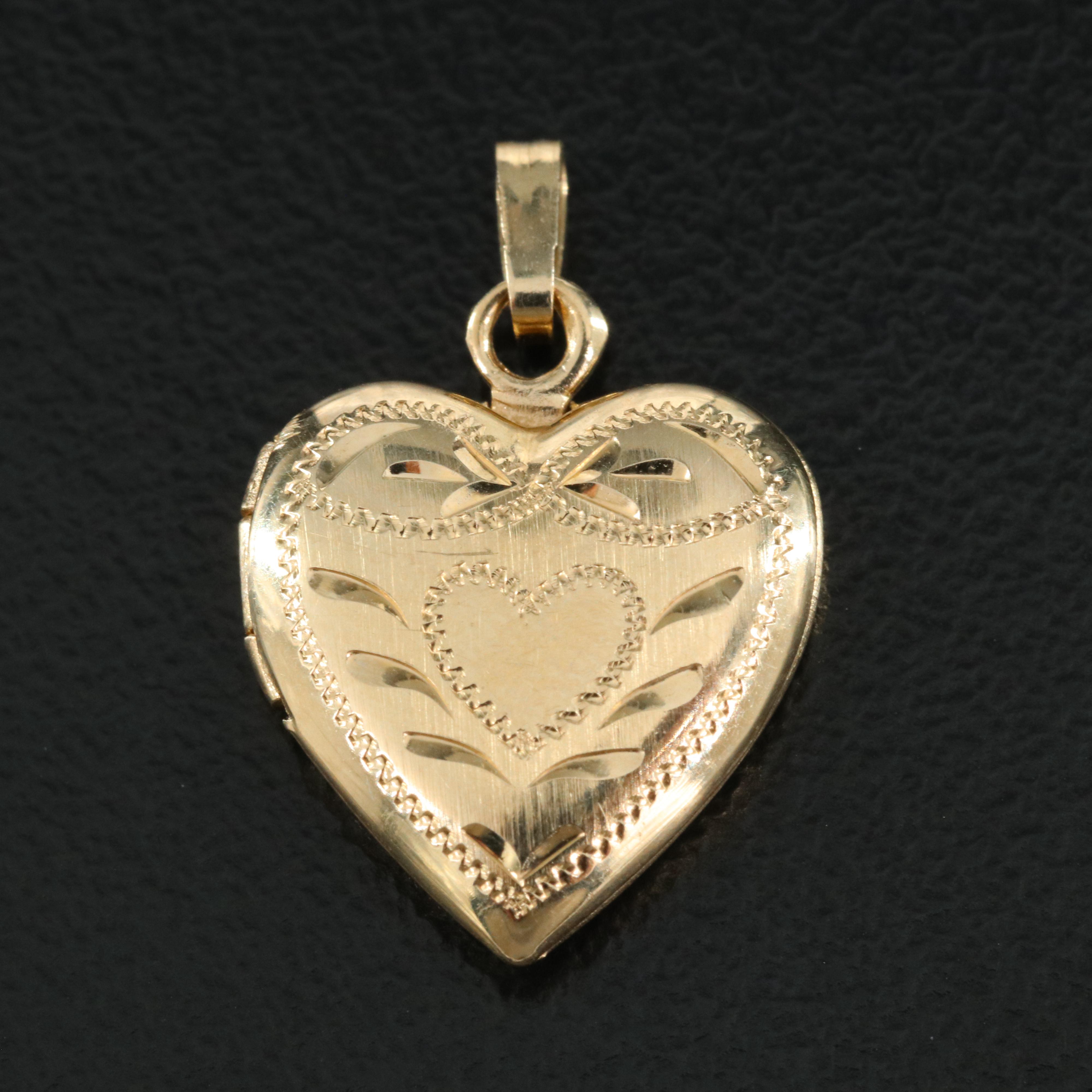 14K Heart Locket Pendant | EBTH