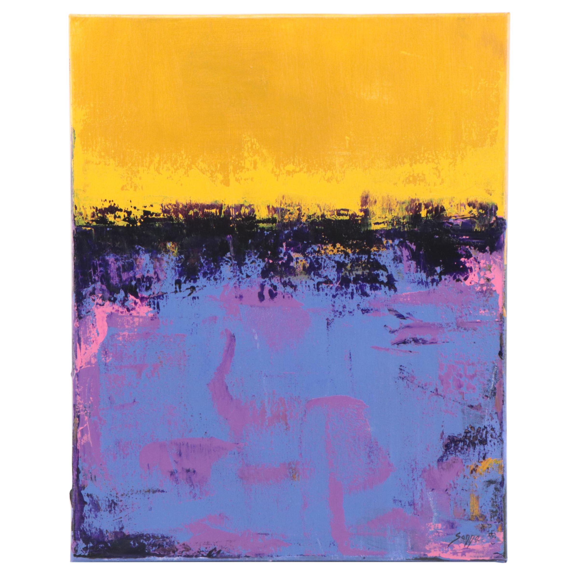 Sanna Abstract Acrylic Painting "In the Shadows," 2023 | EBTH