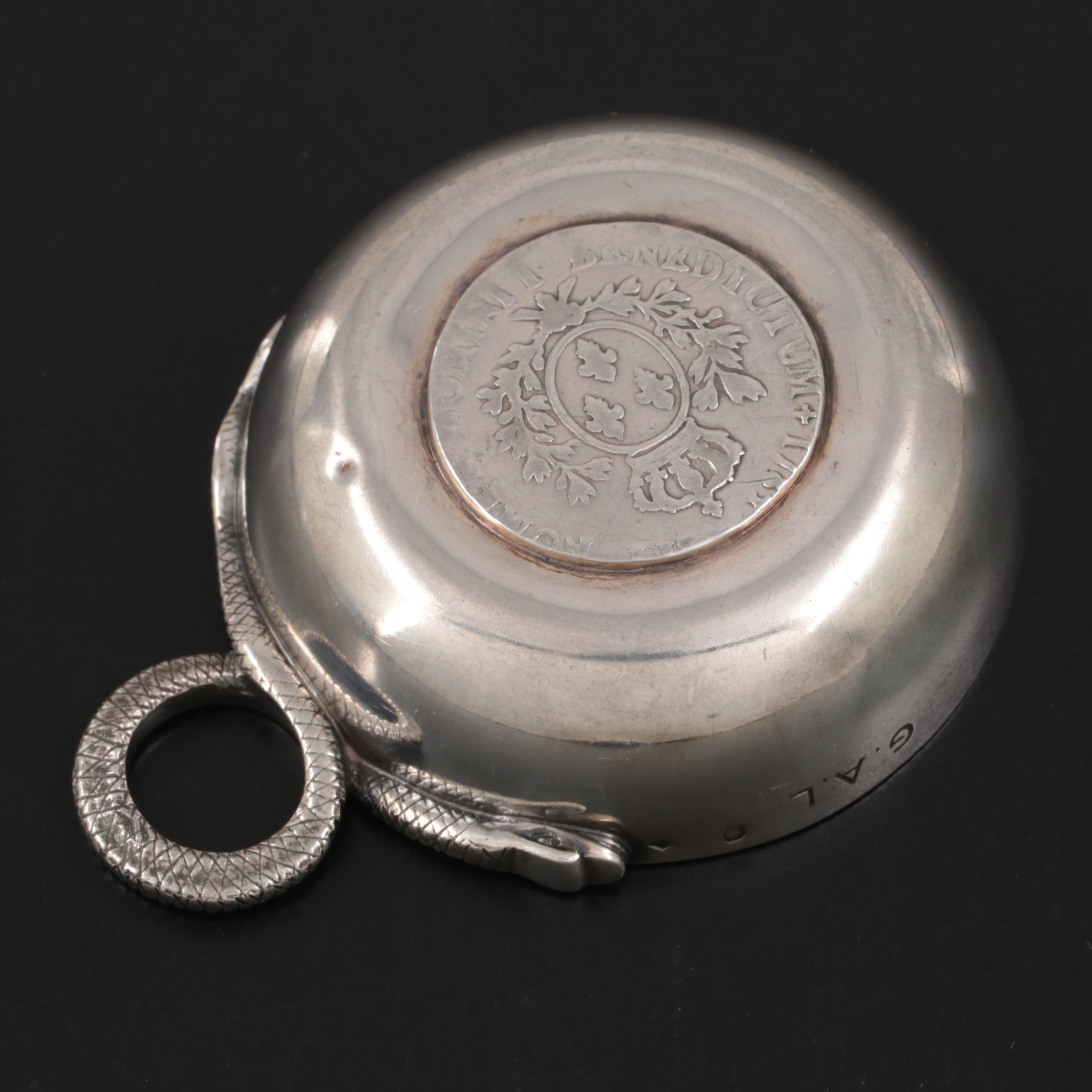 French Sterling Silver Commemorative Tastevin with Louis XVI Ecu Coin ...
