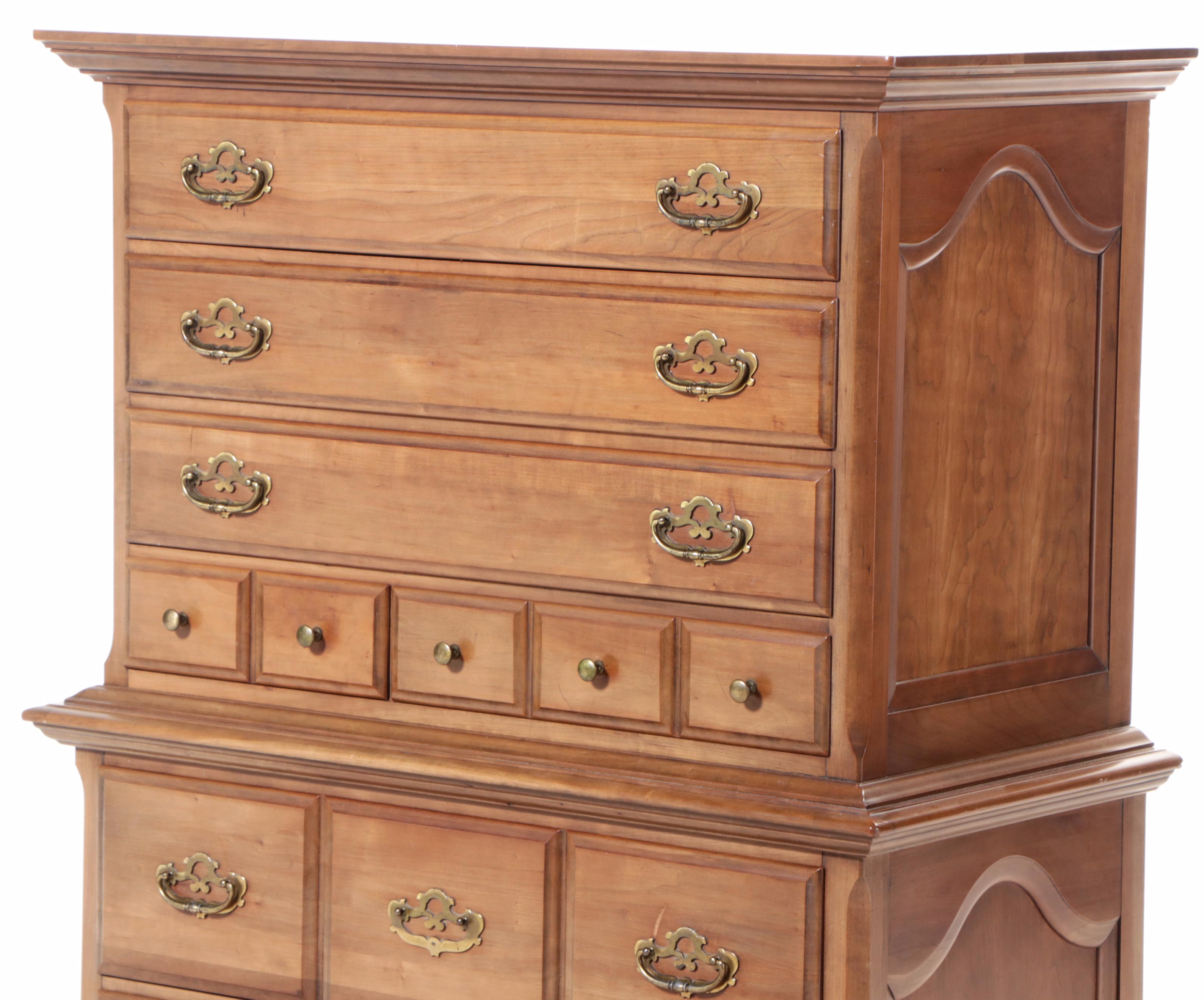 American Colonial Style Maple Chest-on-Chest Dresser | EBTH