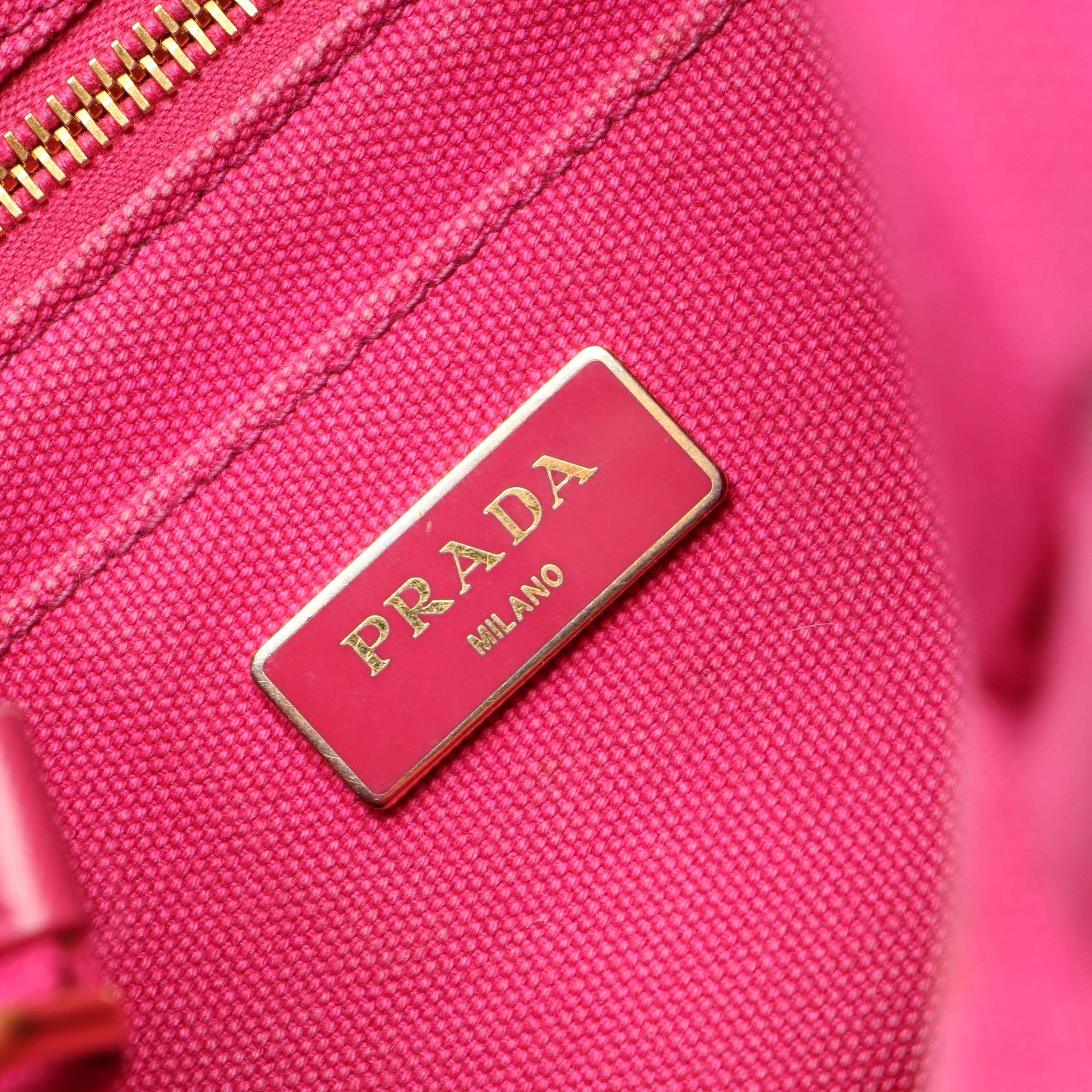 Prada Pink Canvas Canapa Logo Satchel | EBTH