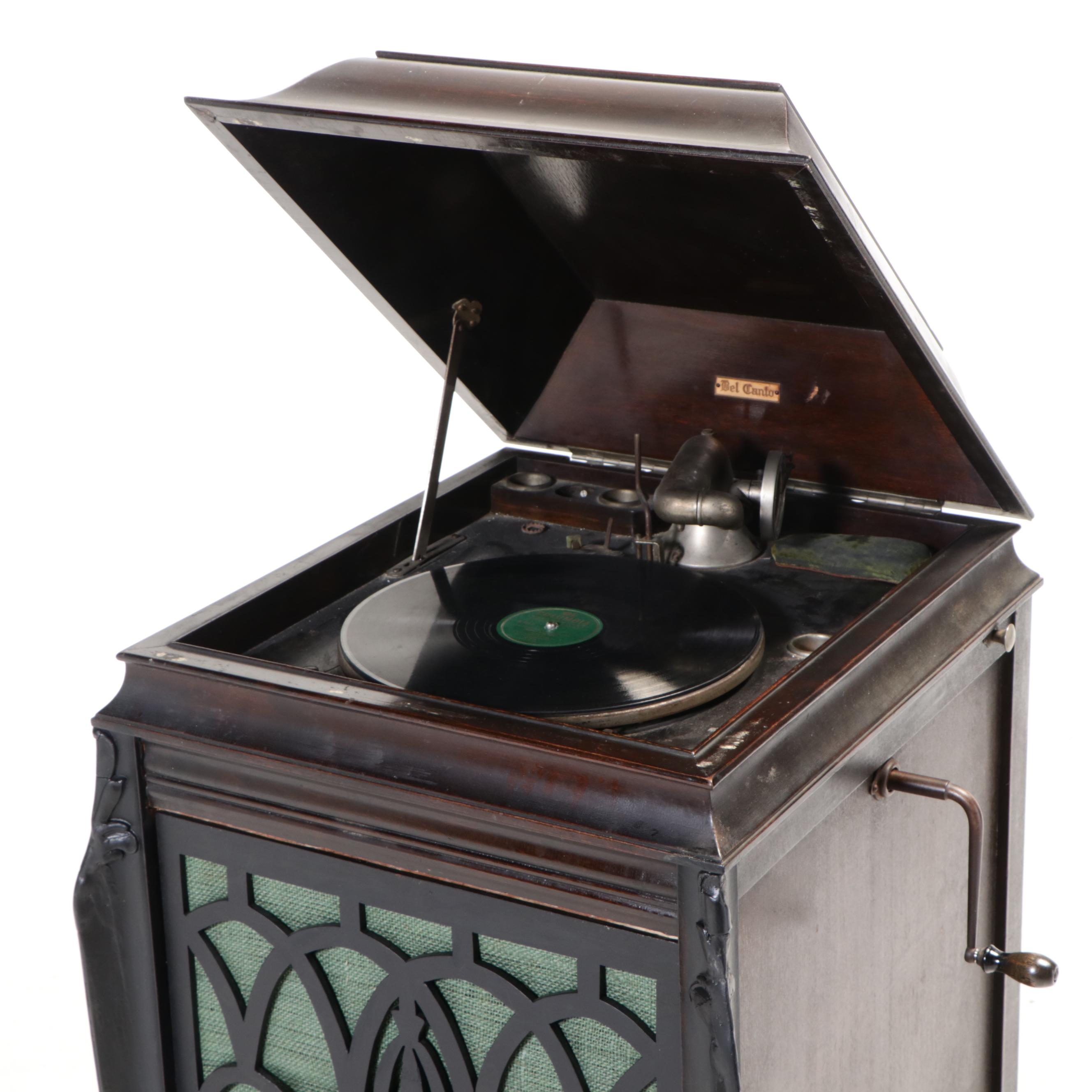 Art Deco Victrola Bel Canto Hand-Crank Turntable Cabinet, Early 20th ...